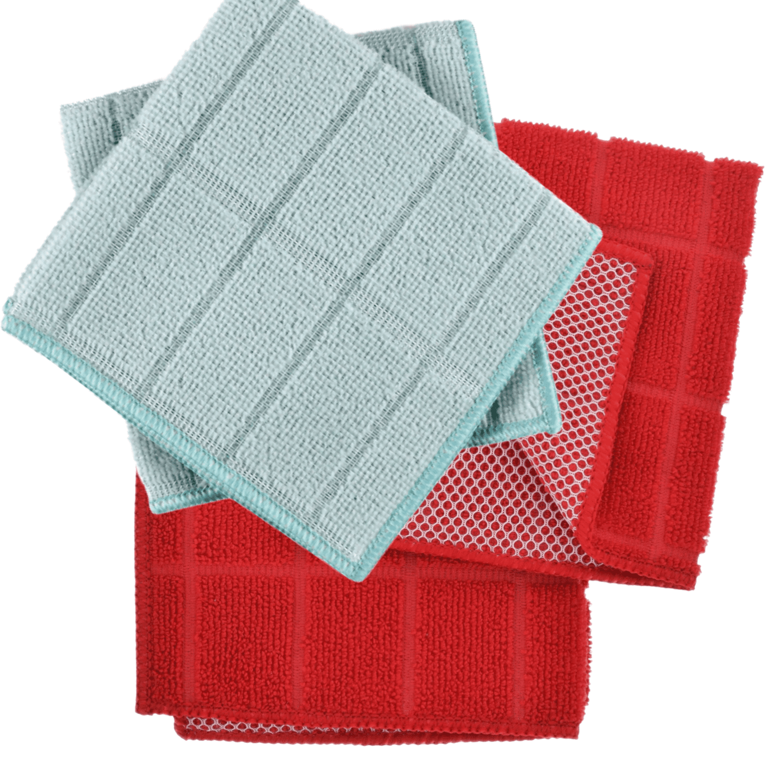 Dish Cloths for Washing Dishes Red and Turquoise Kitchen Cloths ...