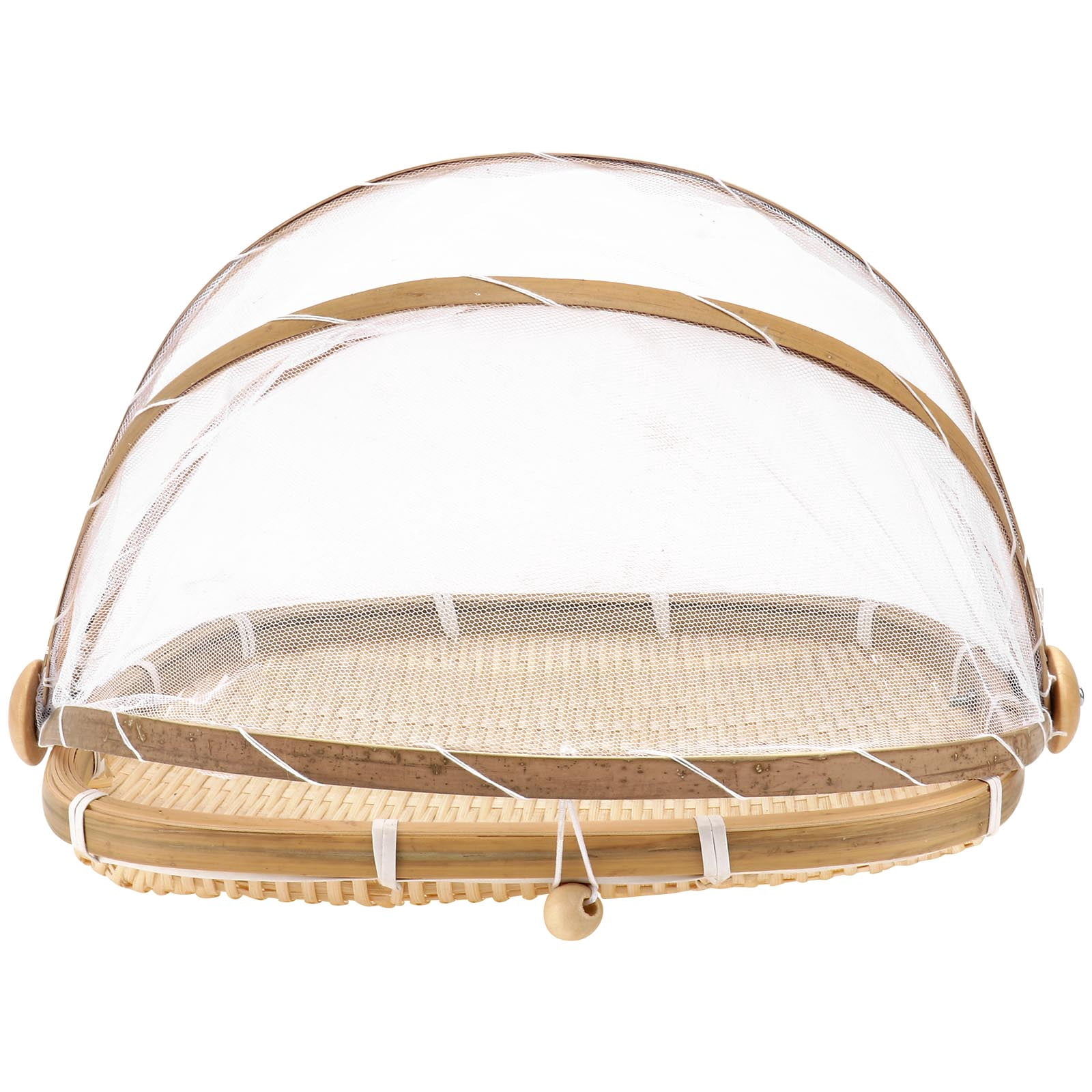 Dish Cover Tent Bamboo Basket Food Storage Wicker Round Rattan Covers ...