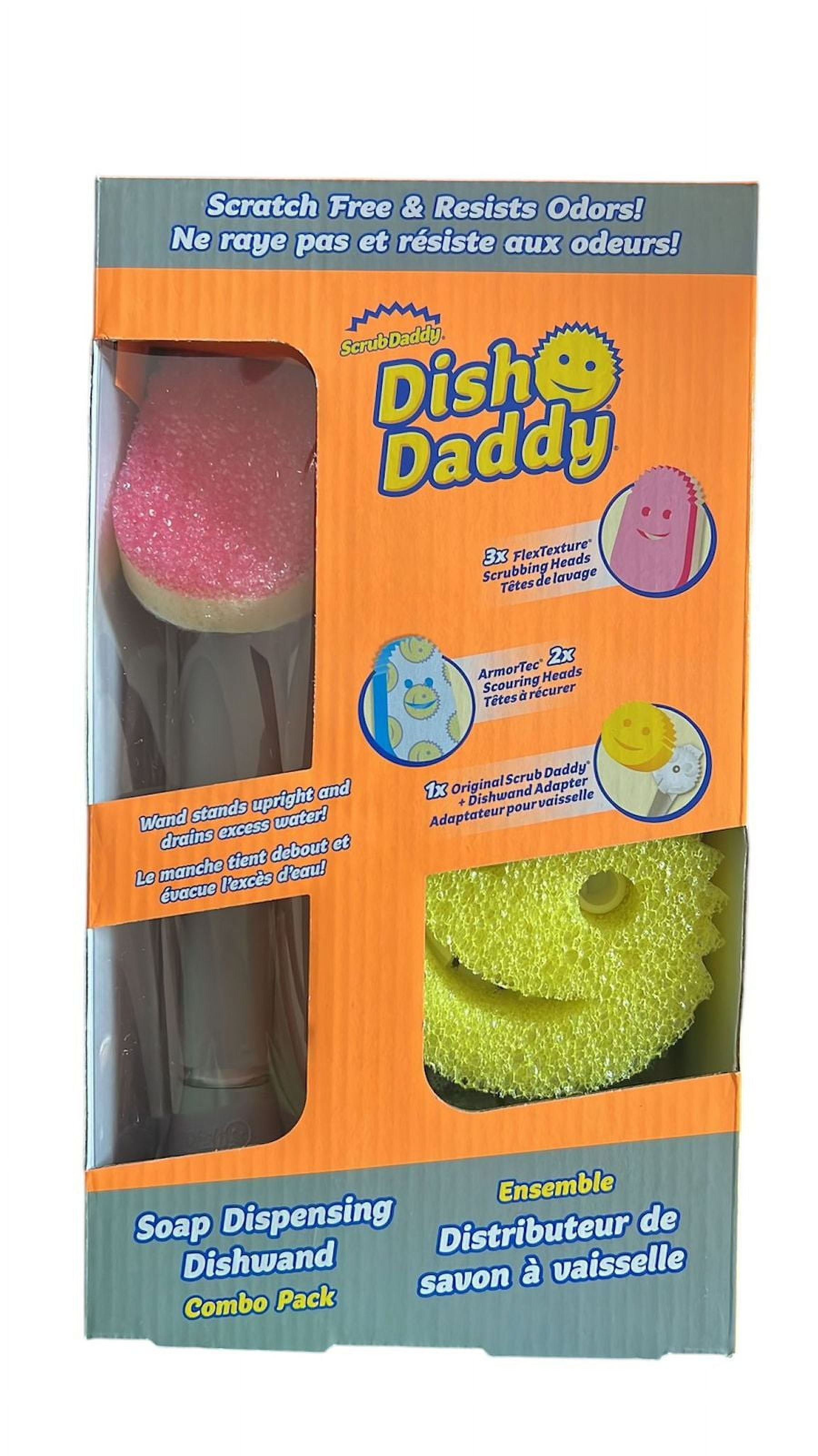 Dish Daddy Soap Dispensing Dishwand, Scratch-Free Scrubber, Cleaning ...