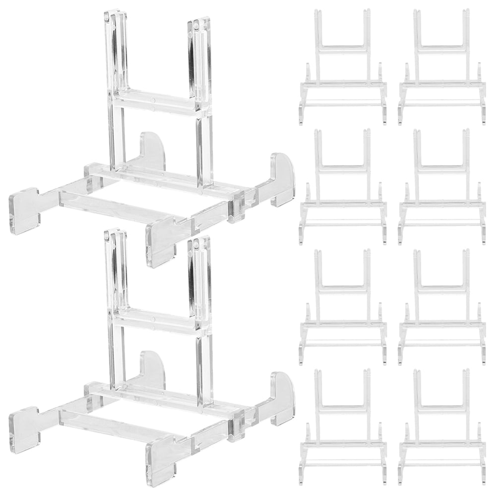 Dish Display Stands Small Transparent Adjustable Desktop Plate Storage ...