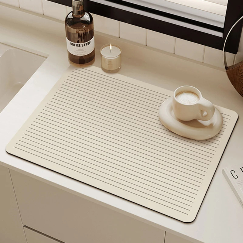 Dish Drain Pad Rubber Drying Pad Non-slip Super Absorbent Mat Guard ...