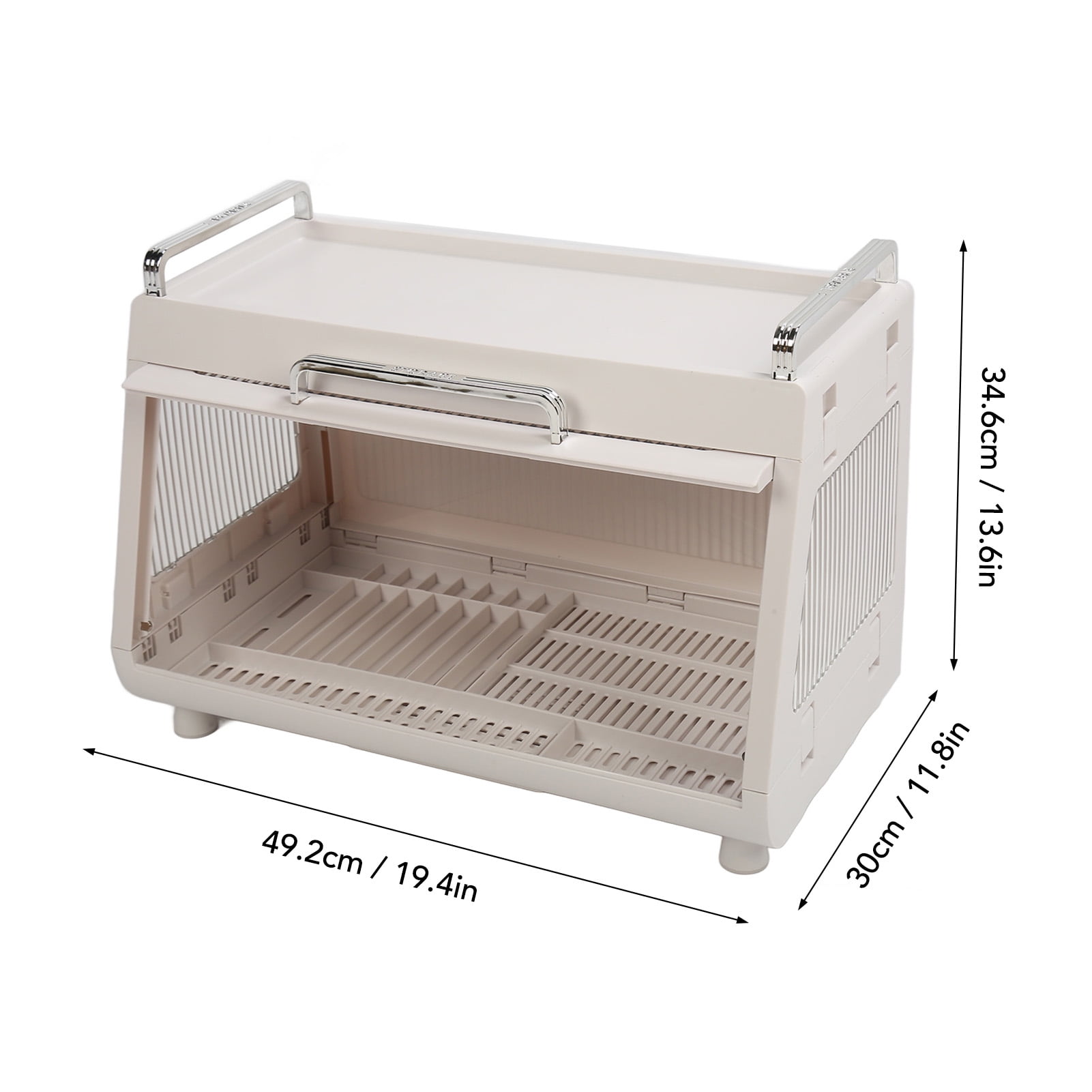 Dish Drainer With Lid Tray, Space,Saving Design For Kitchen Countertops ...