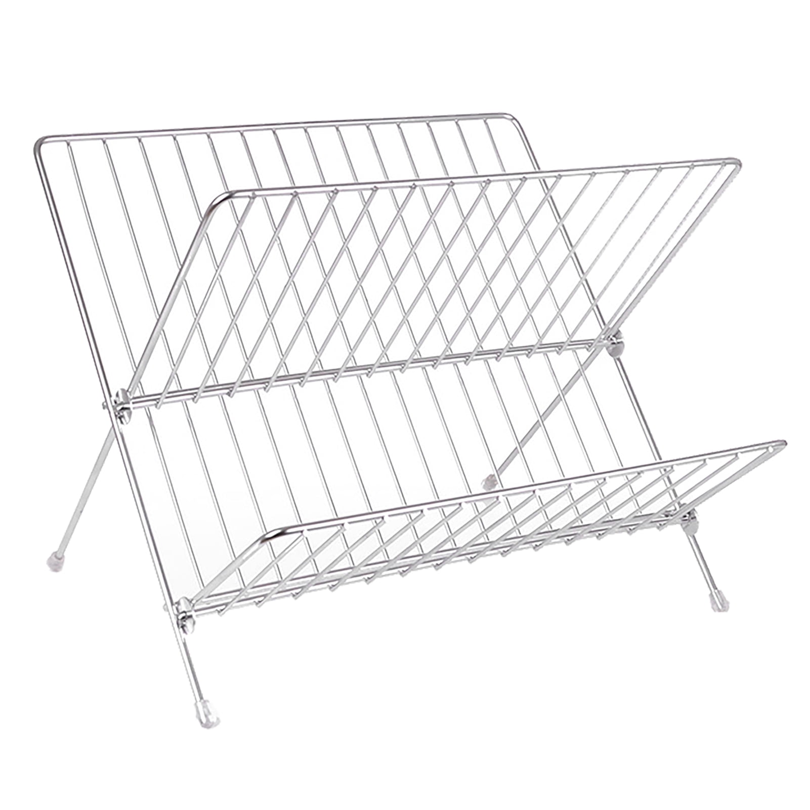 Dish Drainers Foldable X Shape 2 Tier Dish Drying Rack Dinner Plate ...