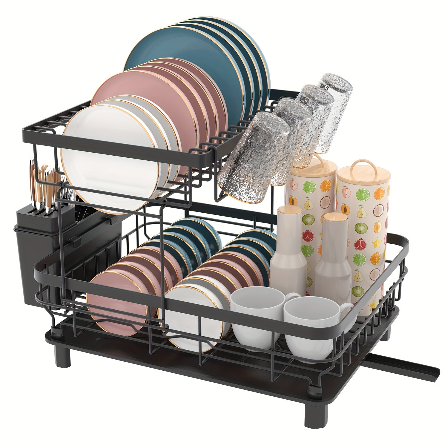 Dish Drainers, Large Dish Drying Rack, Double Layer Dish Rack For ...