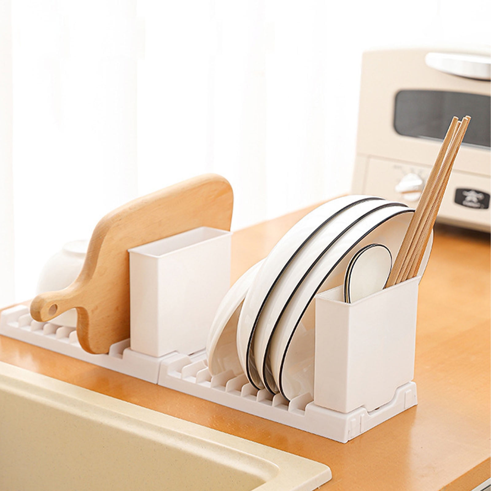 Dish Dryig Rack,Kitchen Sink Organizer,Foldable Drainer Splicable ...