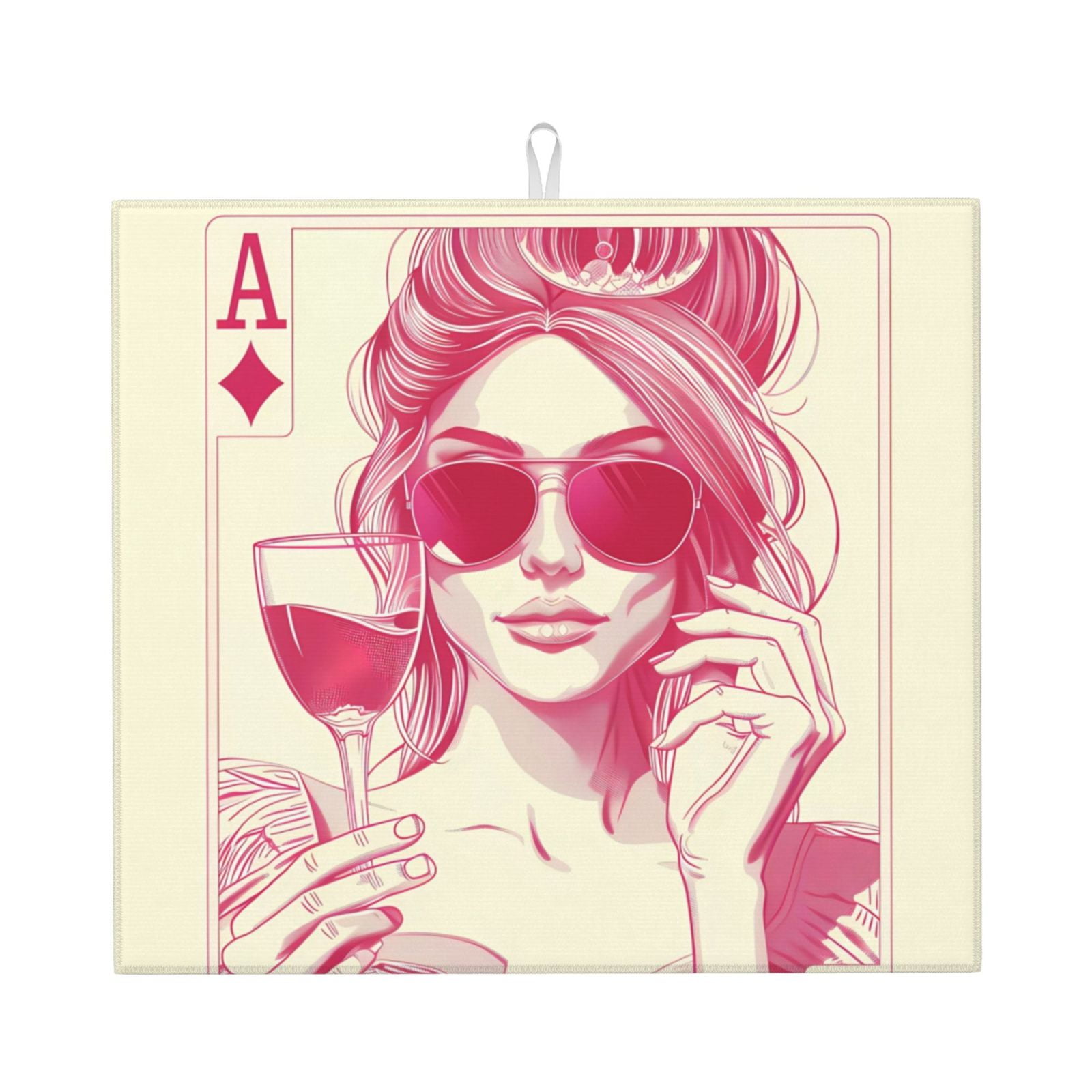 Dish Drying Mat, Ace Of Diamonds Lady Highly Absorbent Drying Matt ...