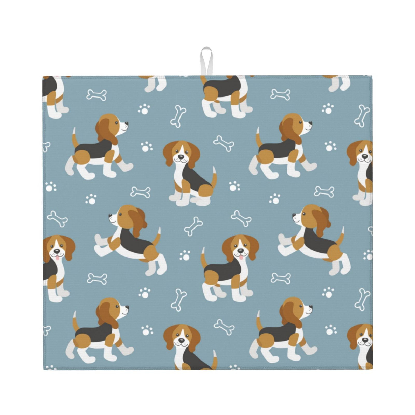 Dish Drying Mat, Beagle Dog cute Highly Absorbent Drying Matt Kitchen ...