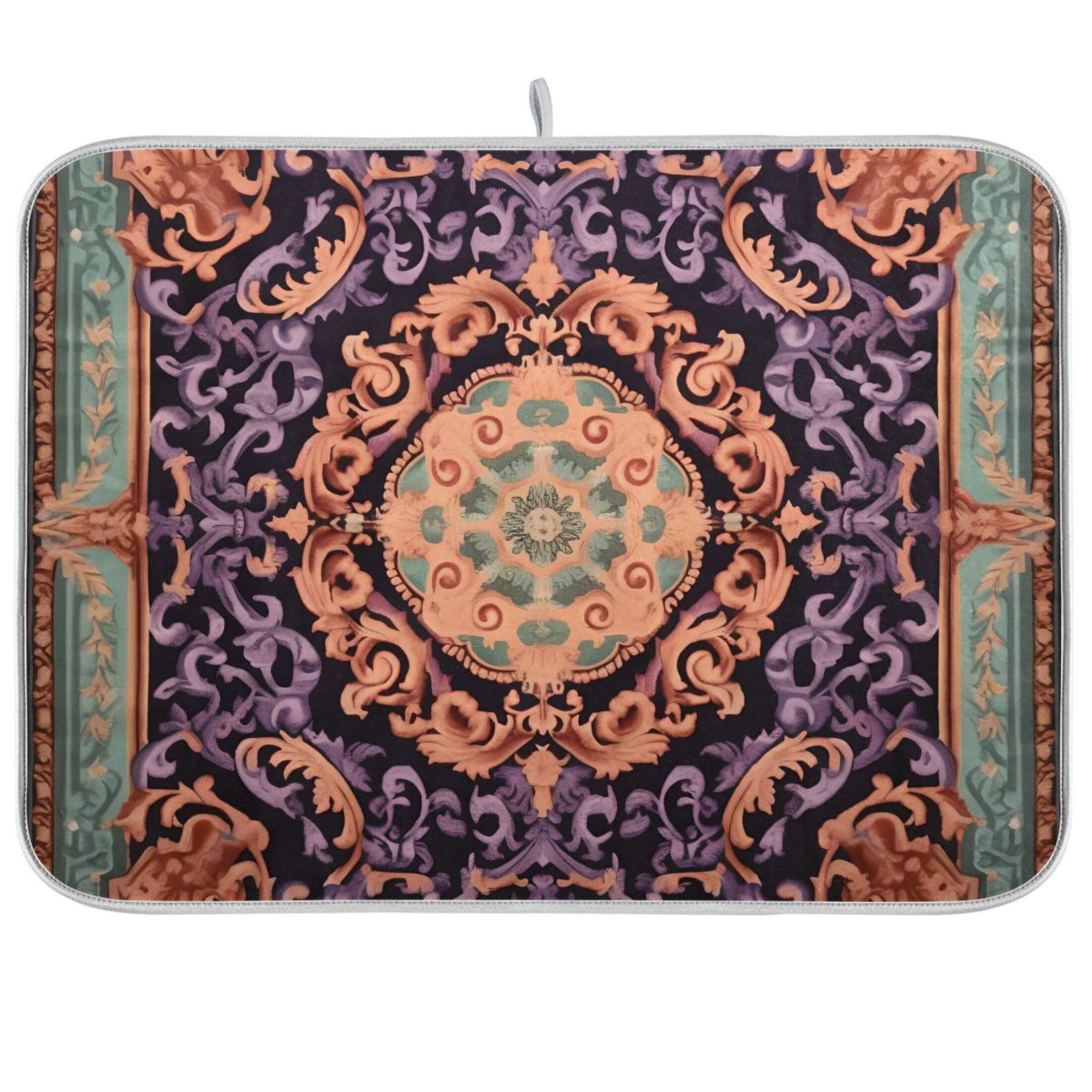 Dish Drying Mat Bohomia Mandala Purple Kitchen Mats Microfiber Counter ...