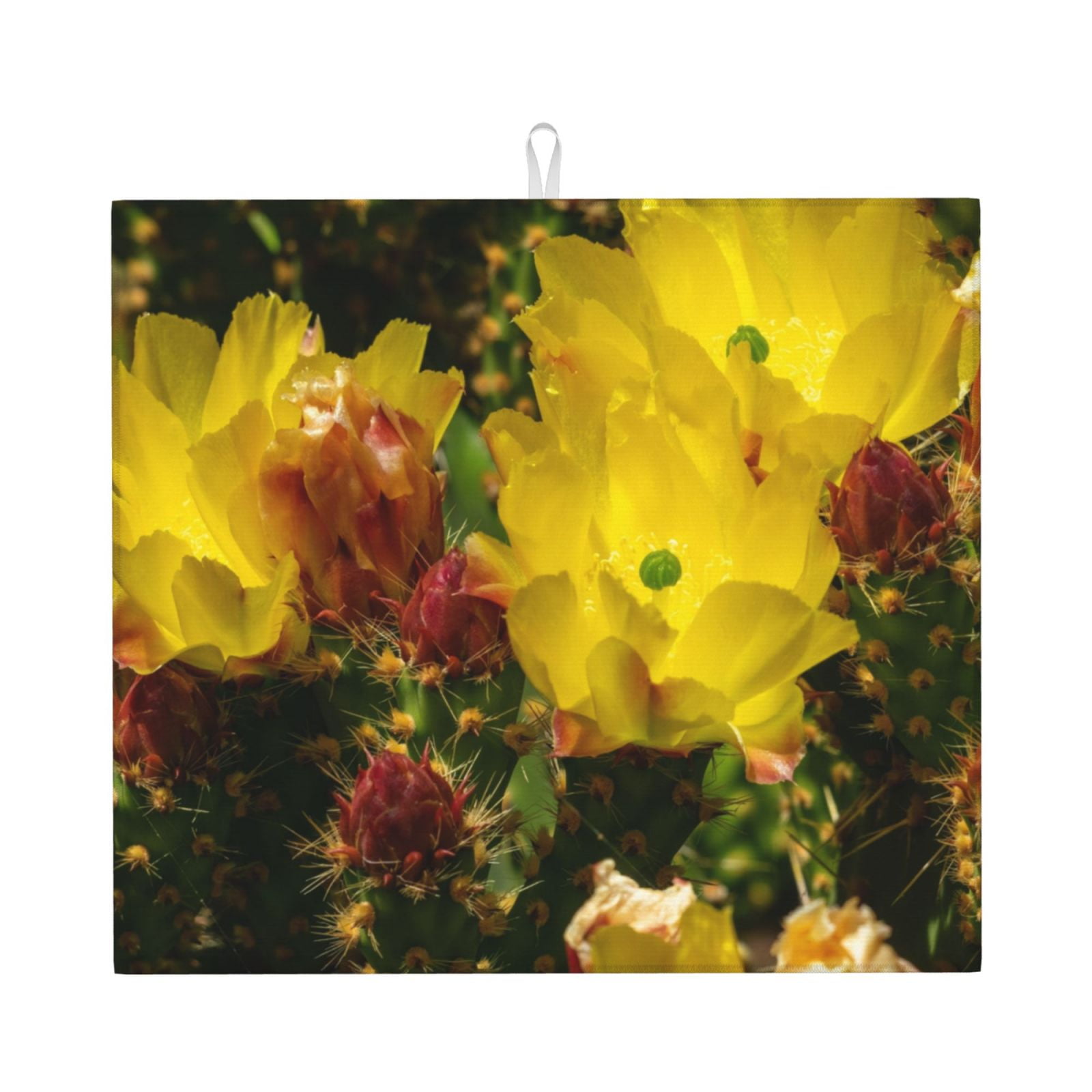 Dish Drying Mat, Cactus Flowers Highly Absorbent Drying Matt Kitchen ...