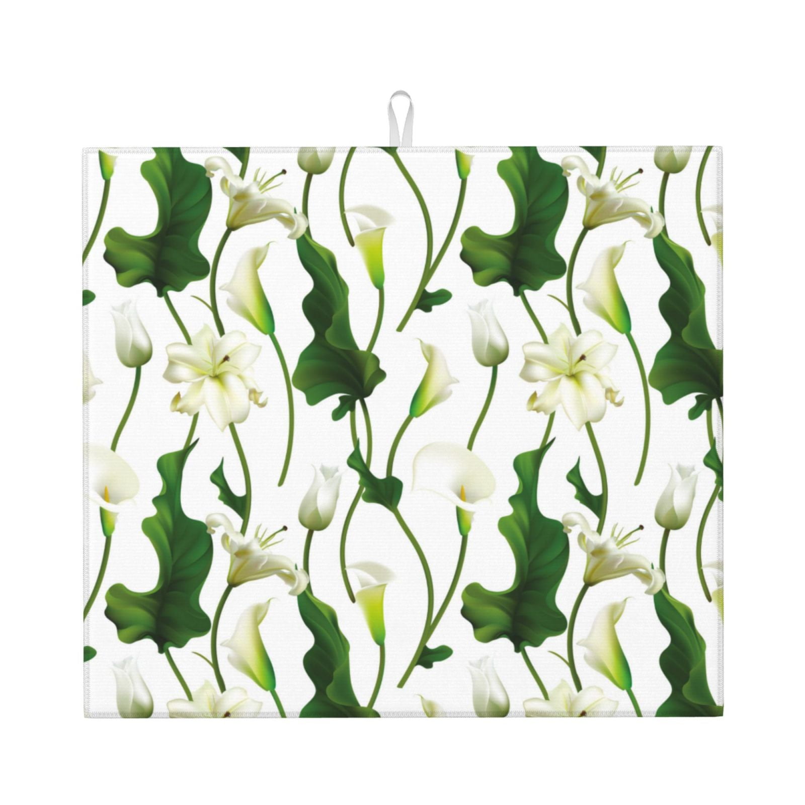 Dish Drying Mat, Calla Lily Flowers Bloom Highly Absorbent Drying Matt ...