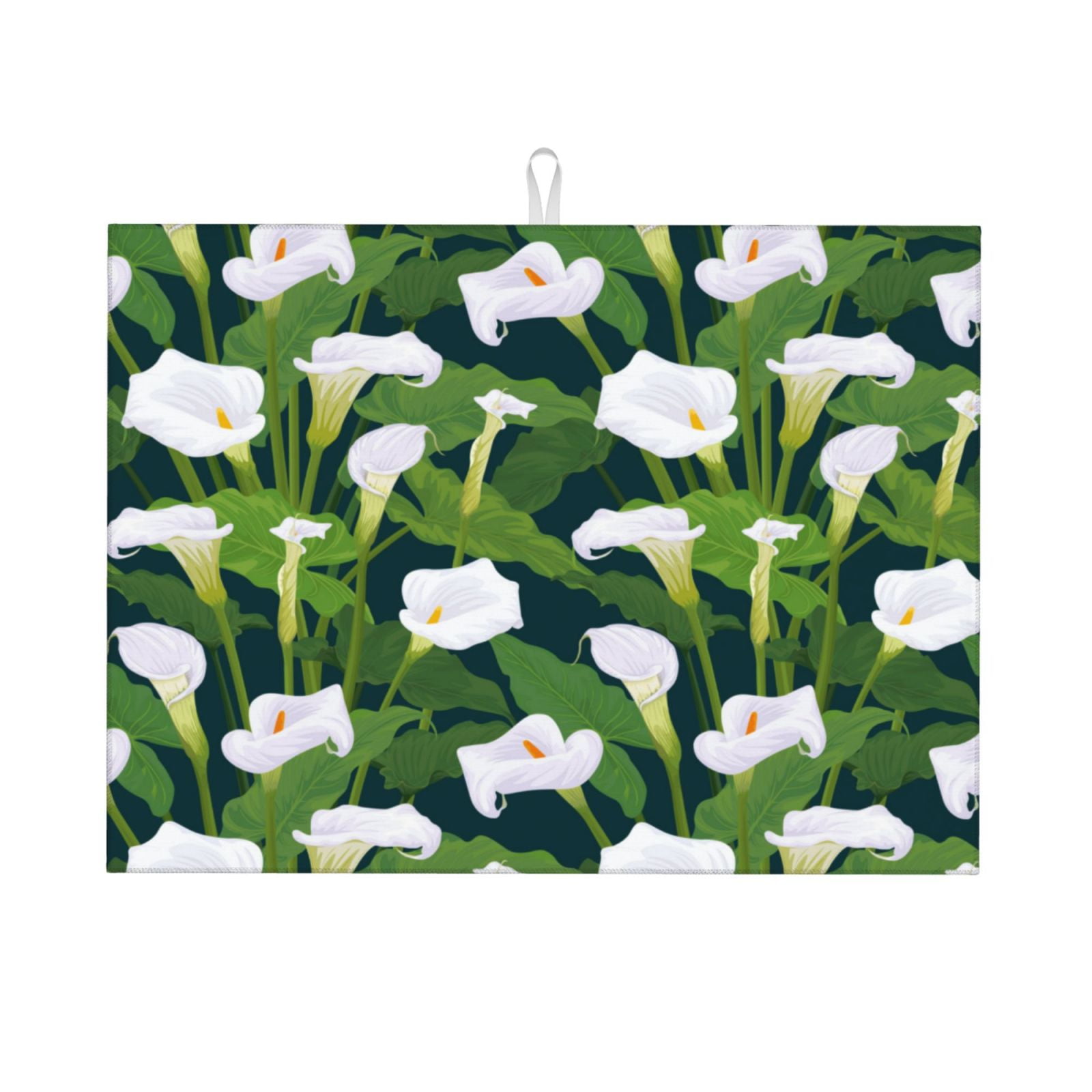 Dish Drying Mat, Calla Lily Flowers Bouquet Highly Absorbent Microfiber ...