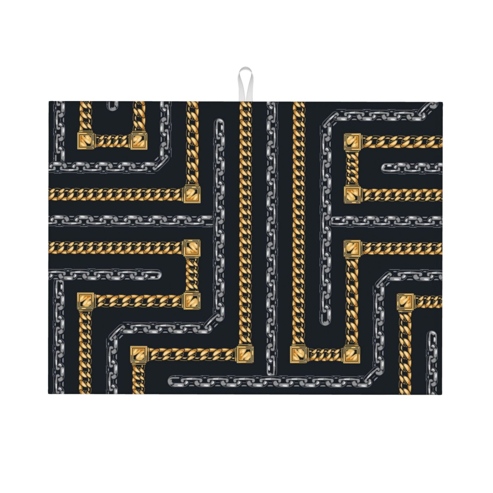 Dish Drying Mat, Chain Maze Pattern Highly Absorbent Microfiber Drying ...