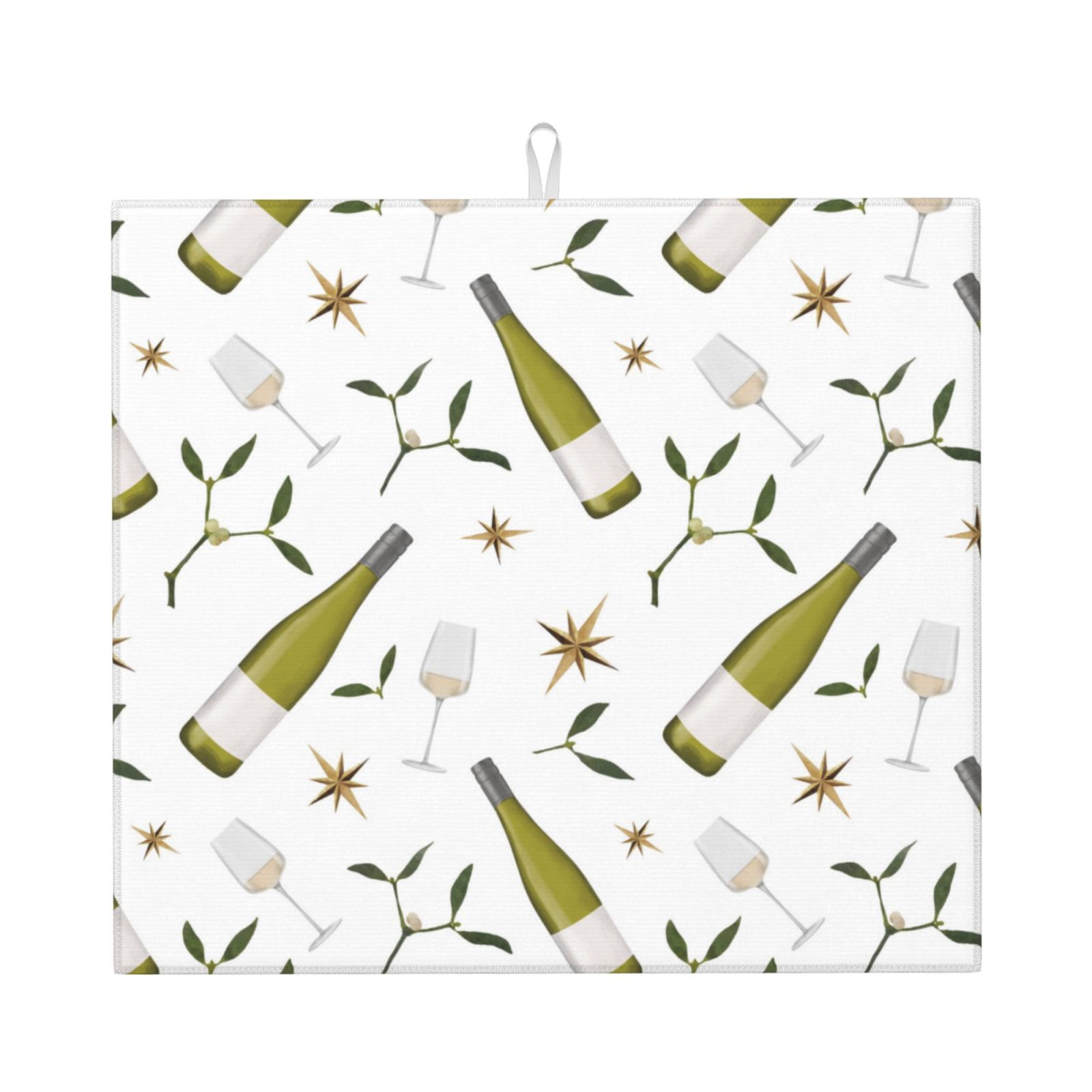 Dish Drying Mat, Champagne Print Highly Absorbent Drying Matt Kitchen ...