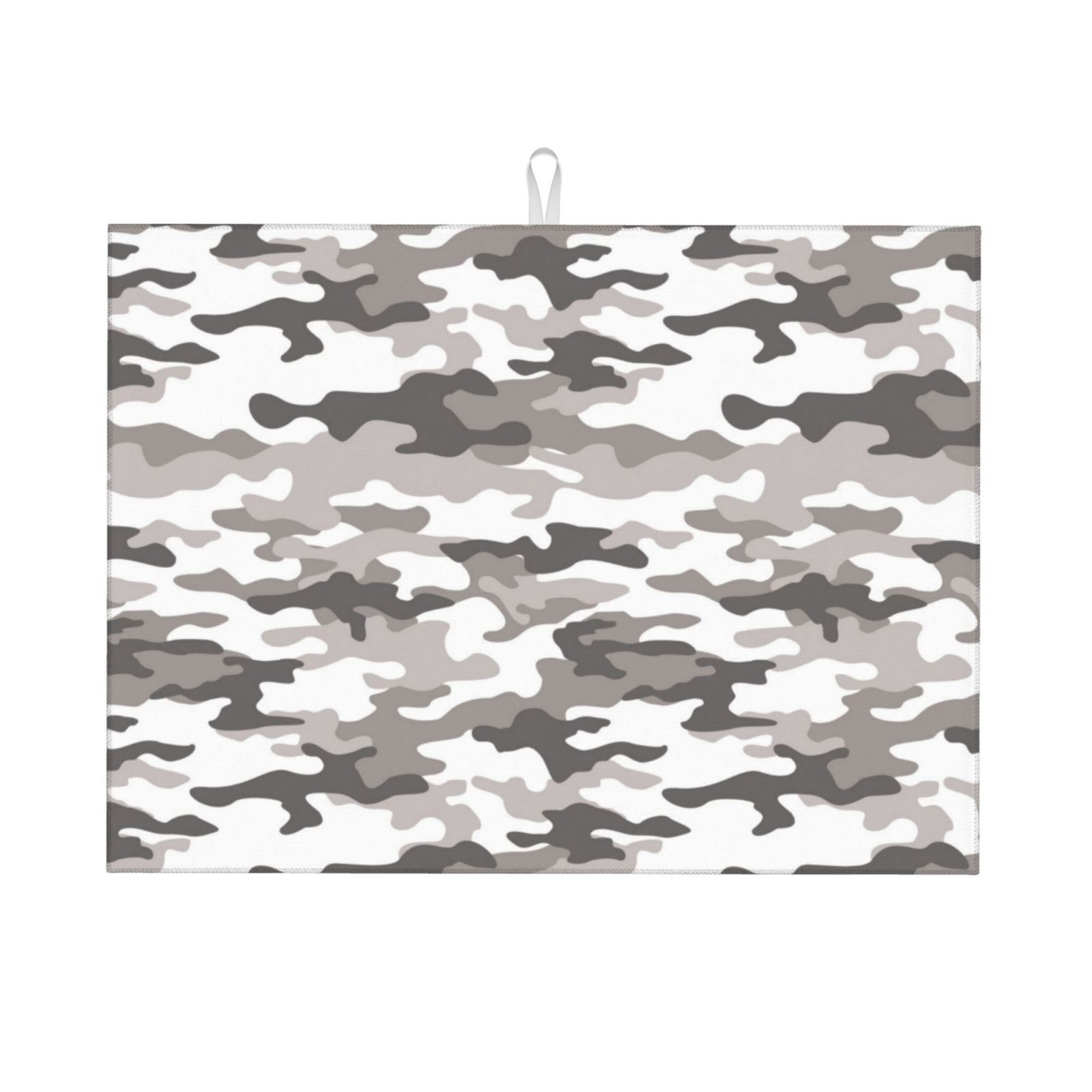 Dish Drying Mat, Classic Grey Camouflage Highly Absorbent Microfiber ...
