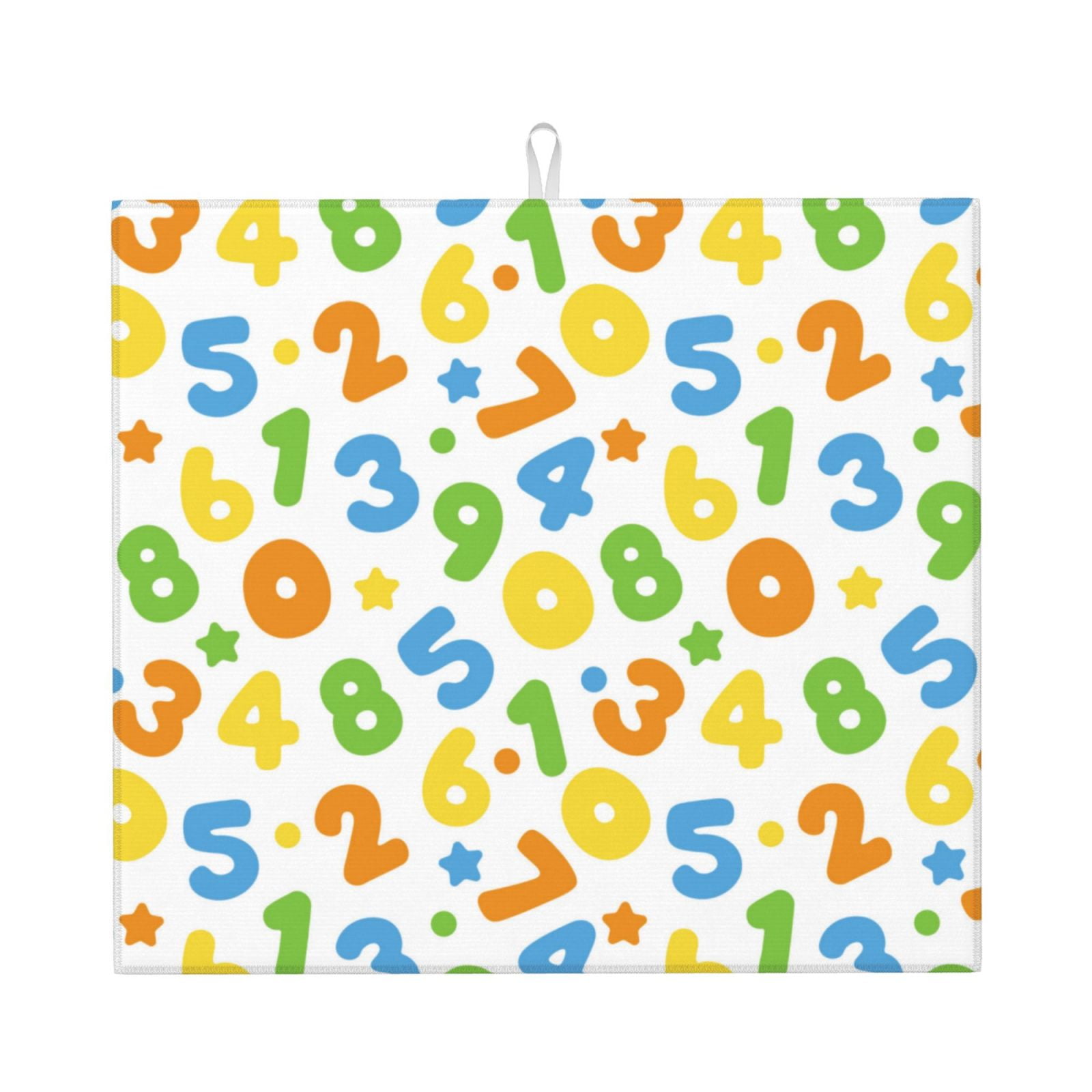Dish Drying Mat, Colorful math number print Highly Absorbent Drying ...