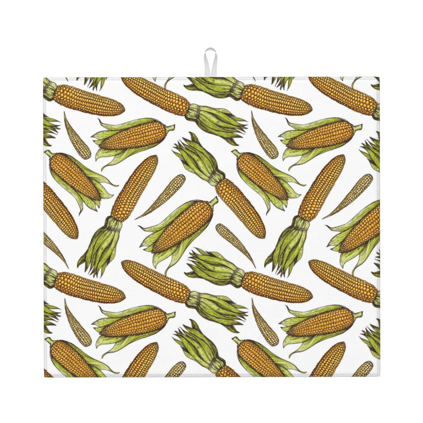 Dish Drying Mat, Cute Corn Highly Absorbent Drying Matt Kitchen Counter ...