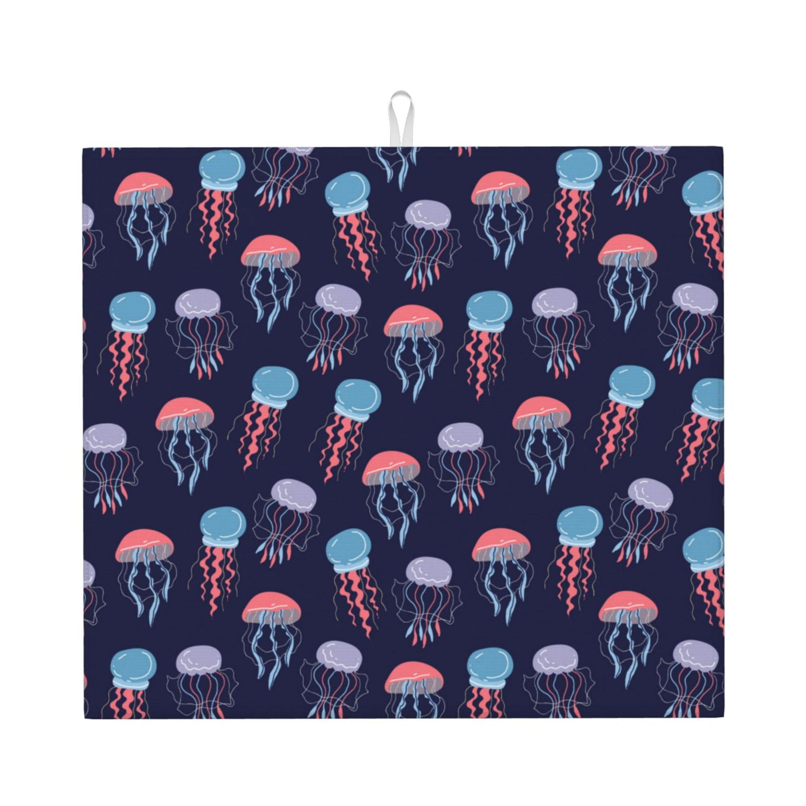 Dish Drying Mat, Cute Jellyfish Pattern Highly Absorbent Drying Matt ...