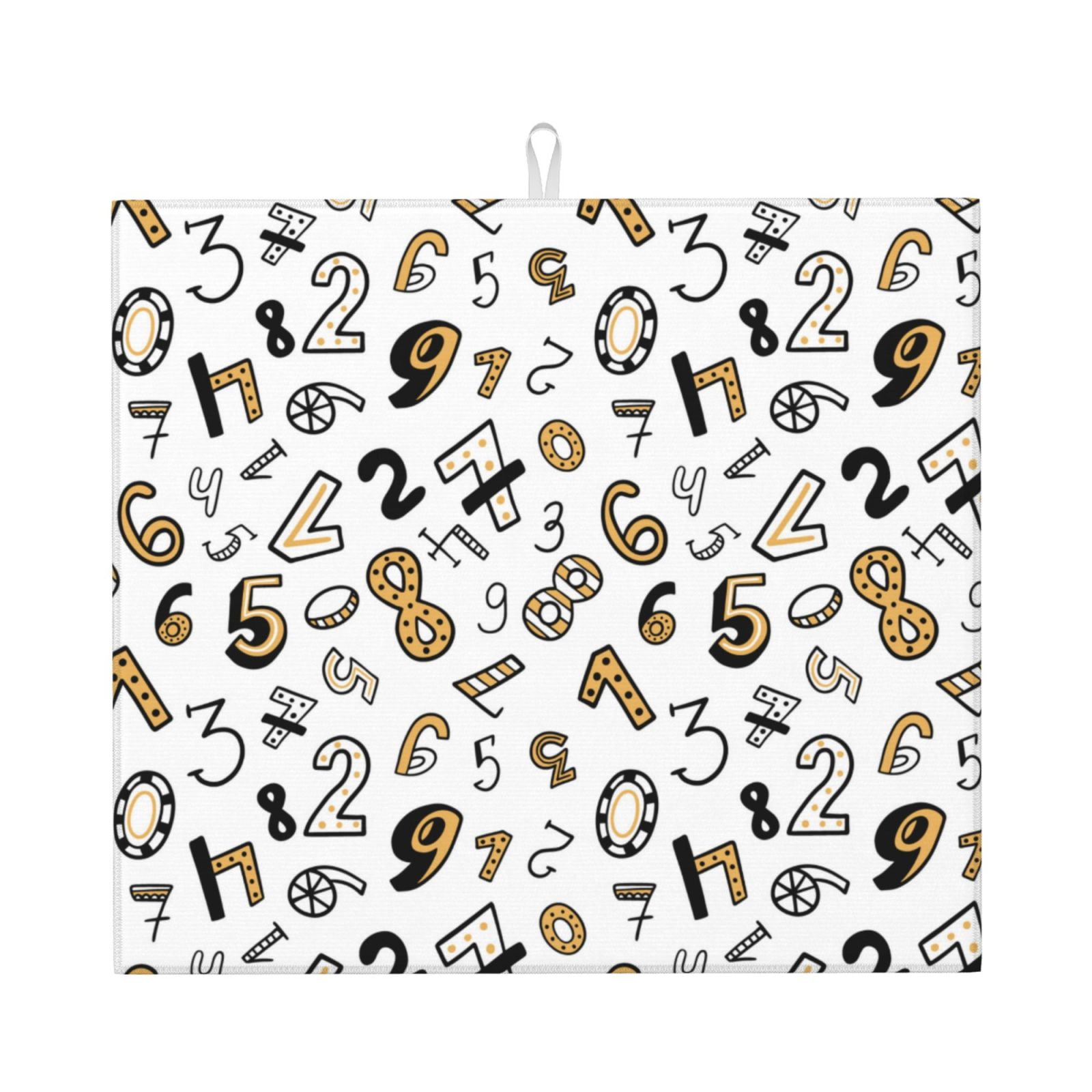 Dish Drying Mat, Cute math numbers Highly Absorbent Drying Matt Kitchen ...