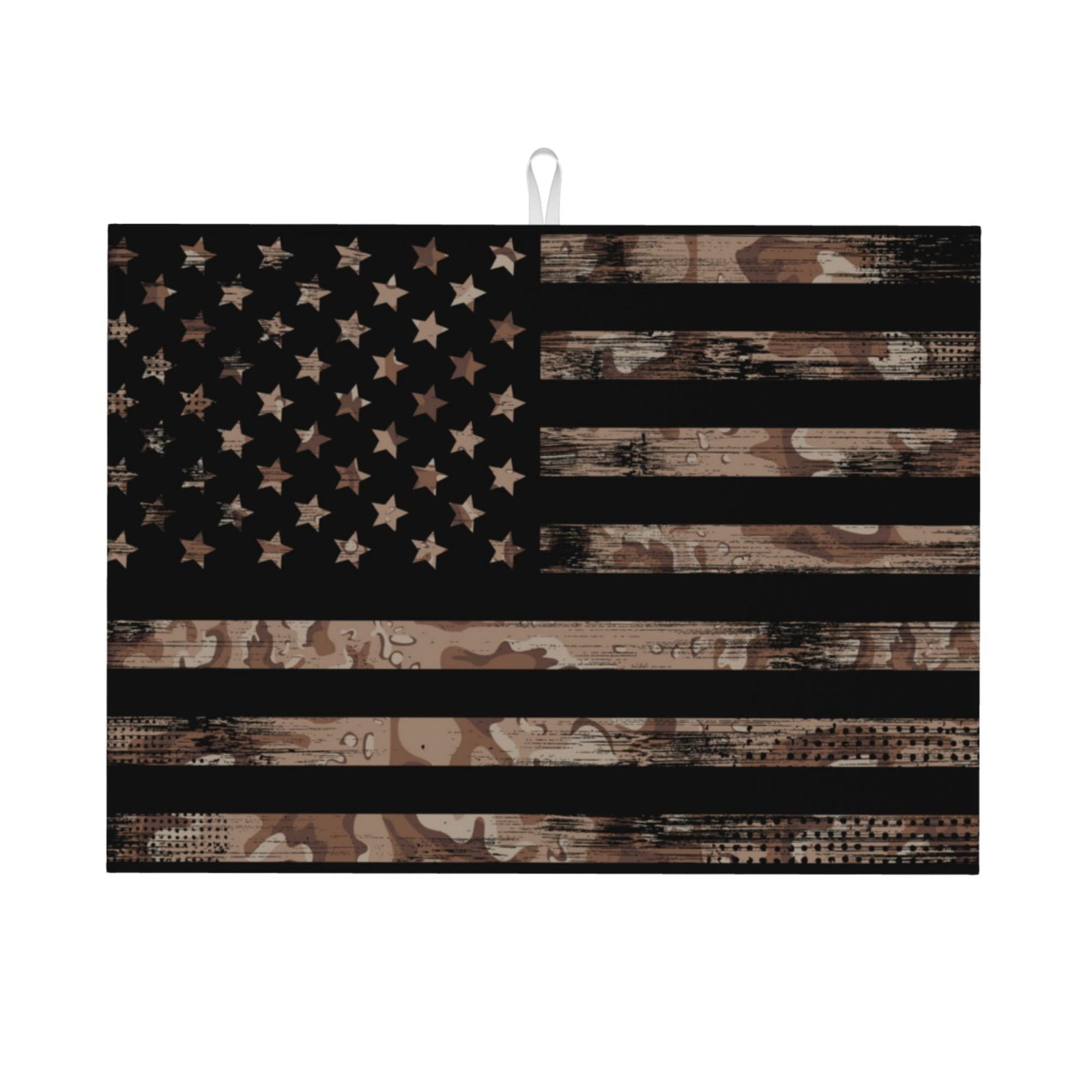 Dish Drying Mat, Desert Camouflage American Flag Highly Absorbent ...