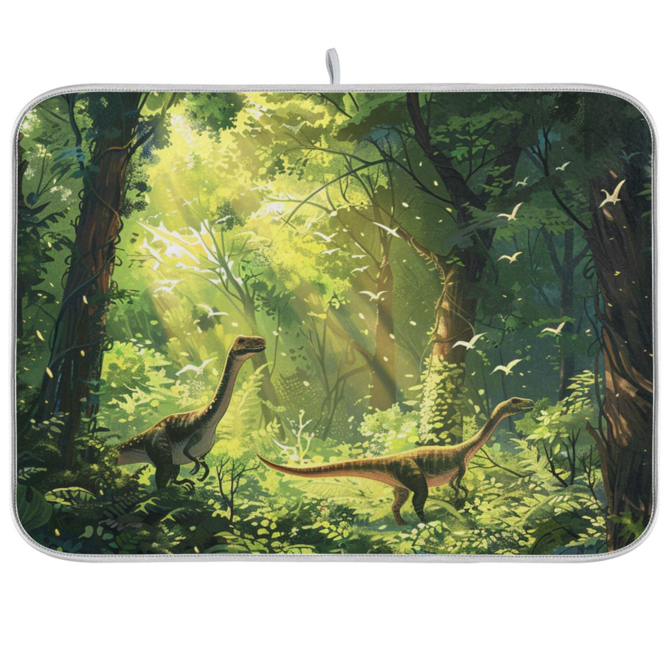Dish Drying Mat Dinosaurs in Forests Kitchen Mats Microfiber Counter ...