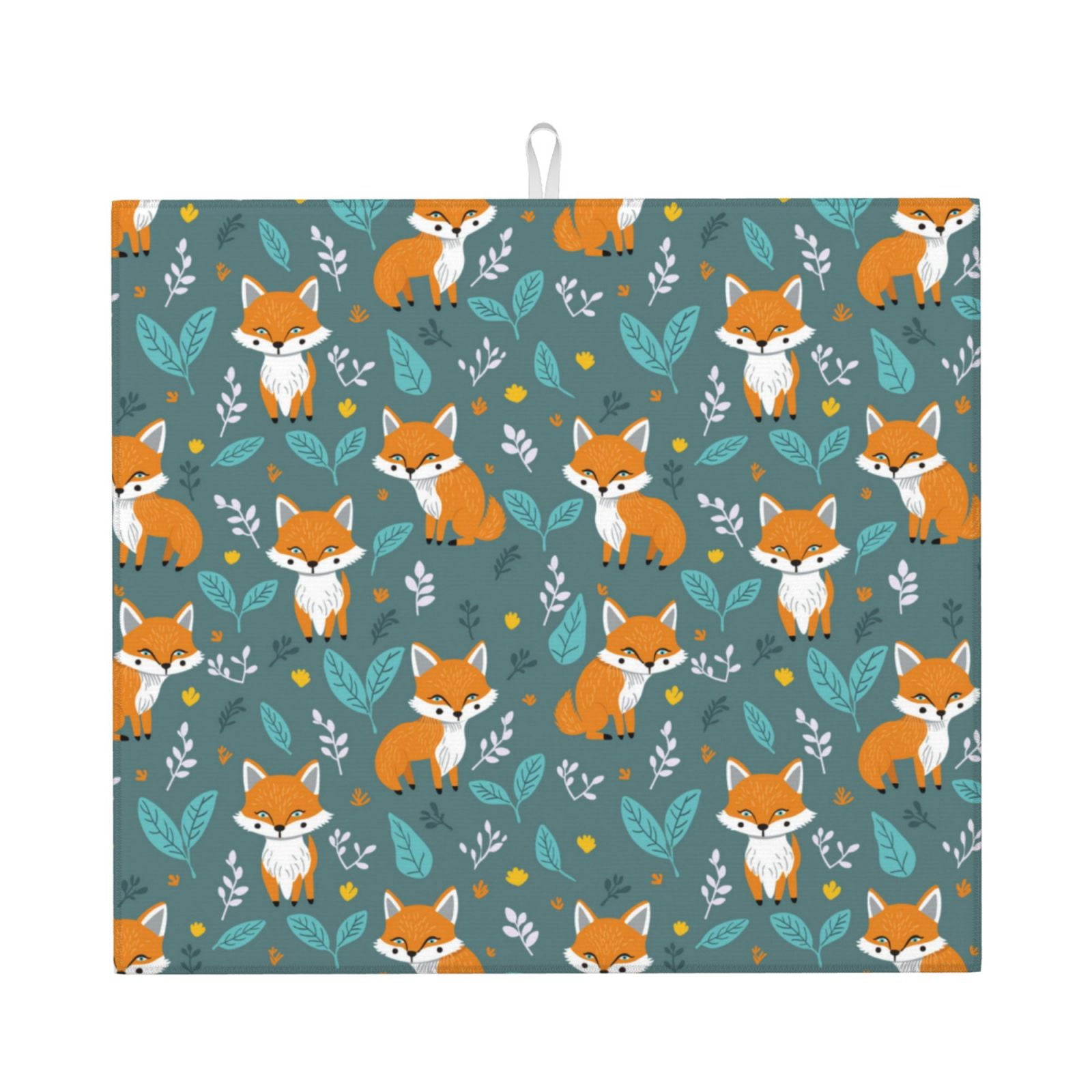 Dish Drying Mat, Fox Pattern No.9070 Highly Absorbent Drying Matt ...