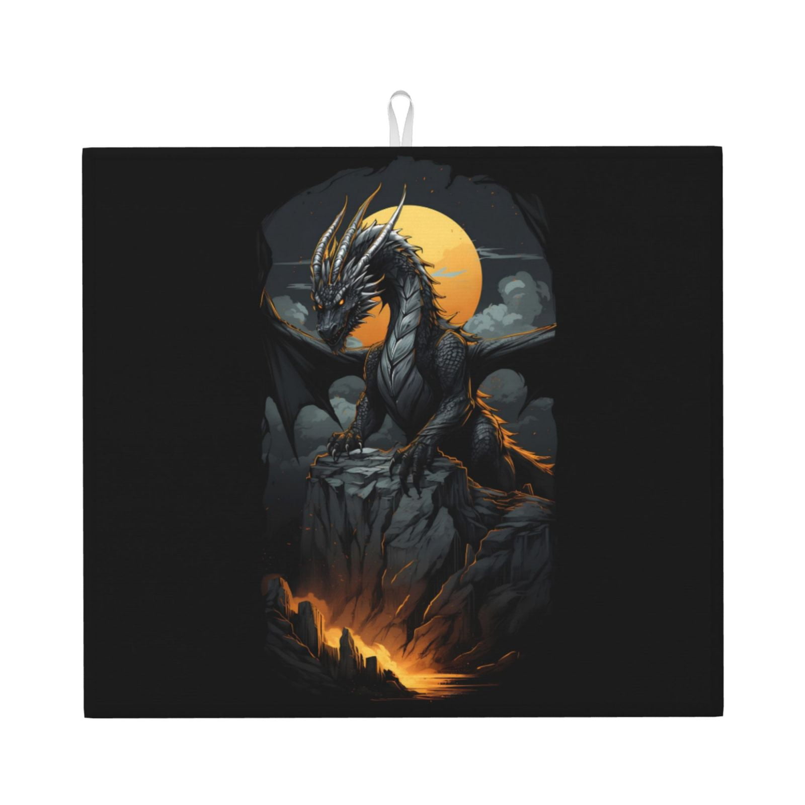Dish Drying Mat, Full Moon Black Dragon Highly Absorbent Drying Matt ...