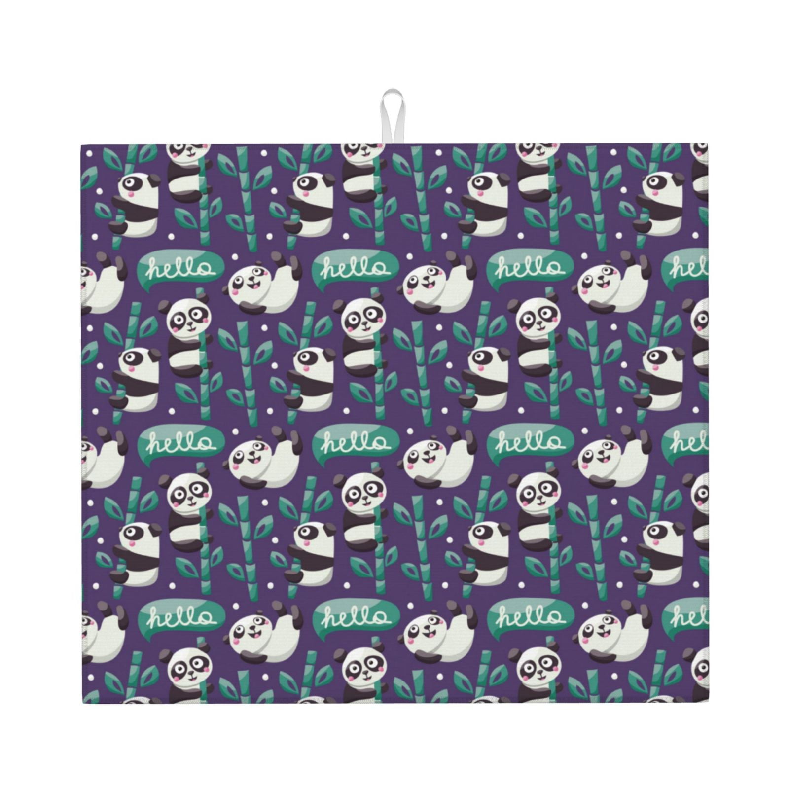Dish Drying Mat, Funny Cute Panda Highly Absorbent Drying Matt Kitchen ...
