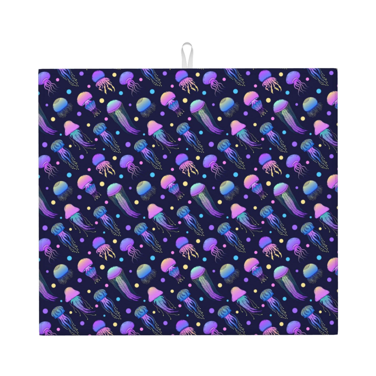 Dish Drying Mat, Jellyfish Purple Blue Highly Absorbent Drying Matt ...