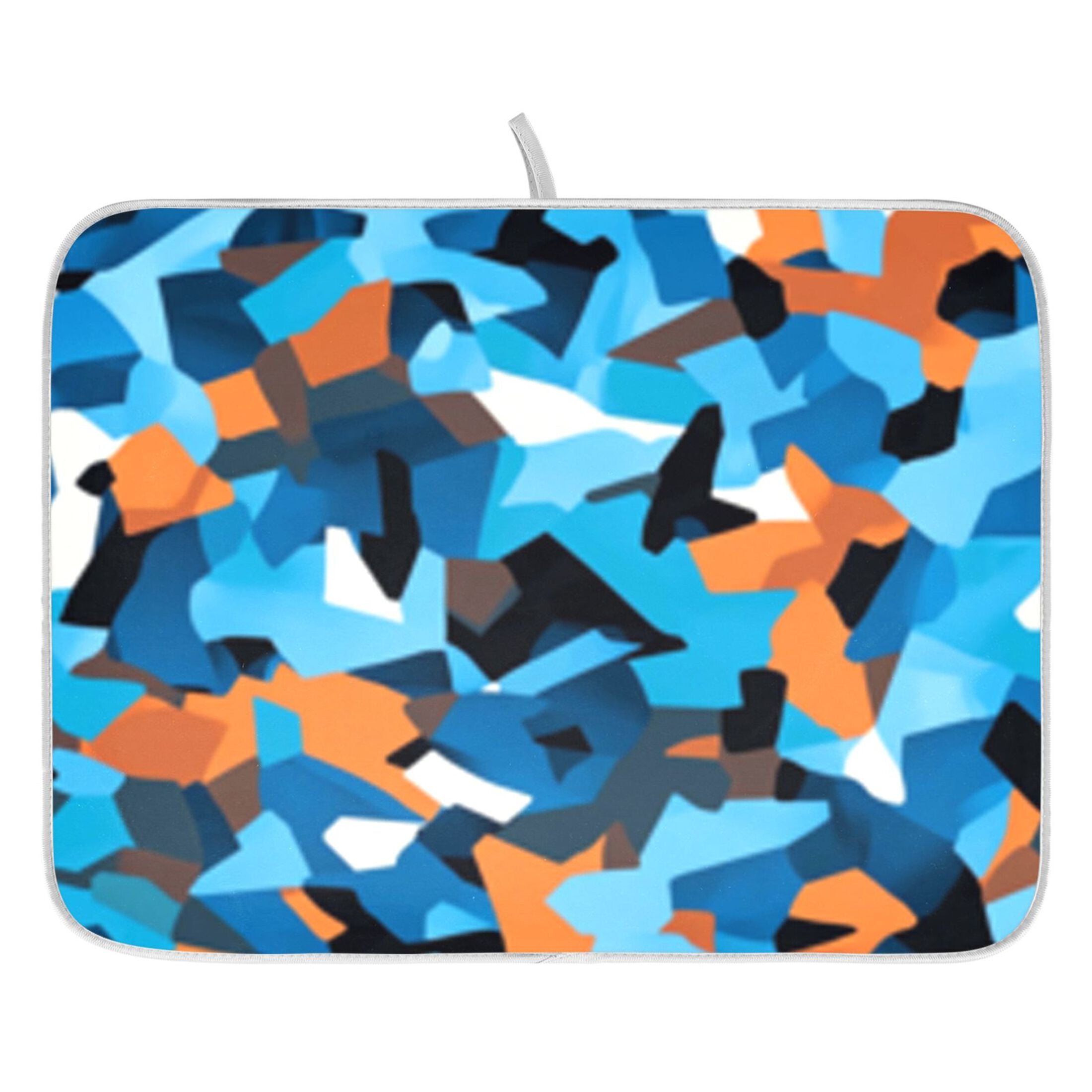 Dish Drying Mat for Kitchen Counter 16x18/18x24 Blue and Orange ...