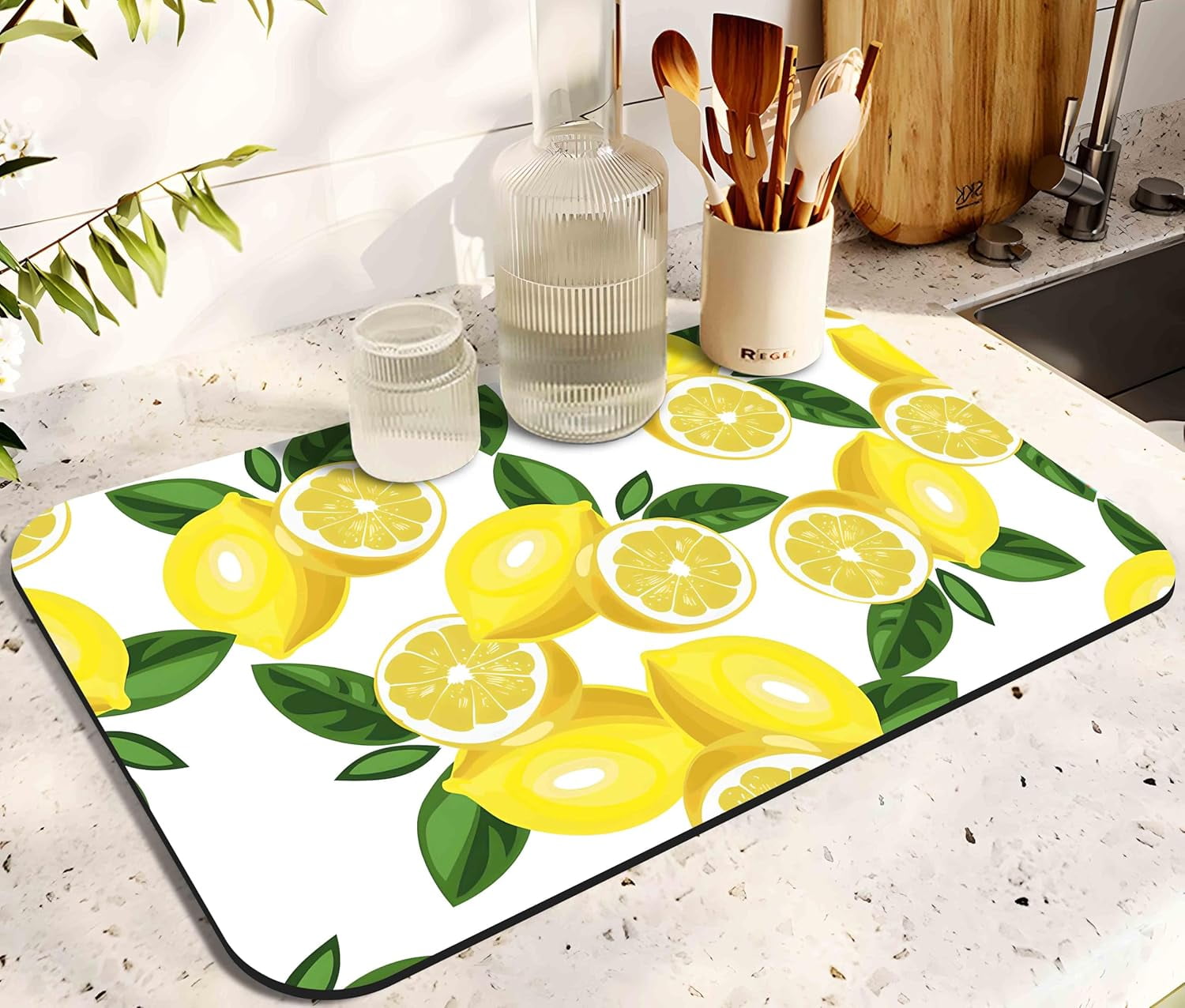 Dish Drying Mat for Kitchen Counter 20x12in Washable Quick Dish Drying ...