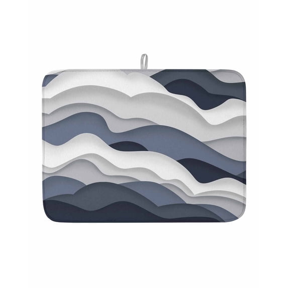 Dish Drying Mat for Kitchen Counter Abstract Sea Wave Drying Pad ...