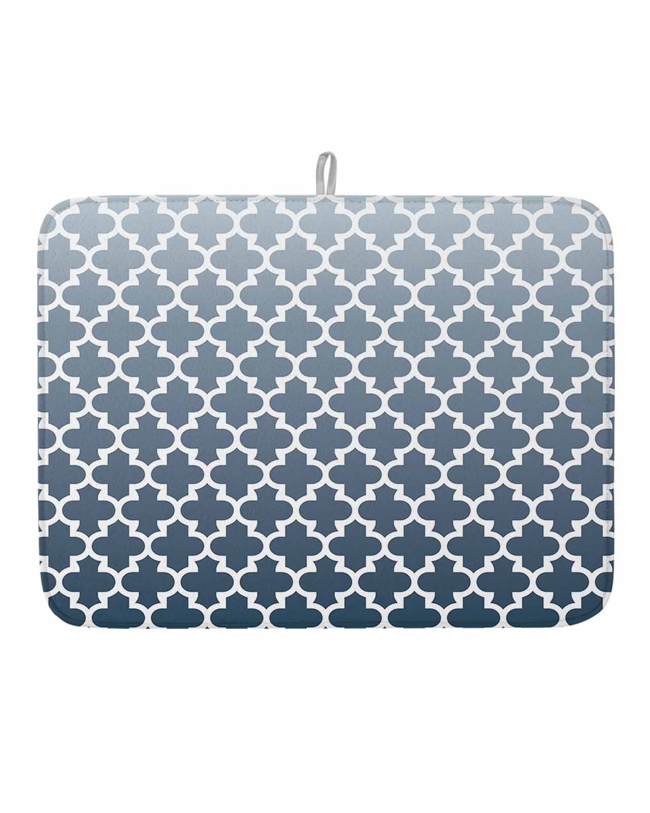 Dish Drying Mat for Kitchen Counter Blue Moroccan Design Drying Pad ...