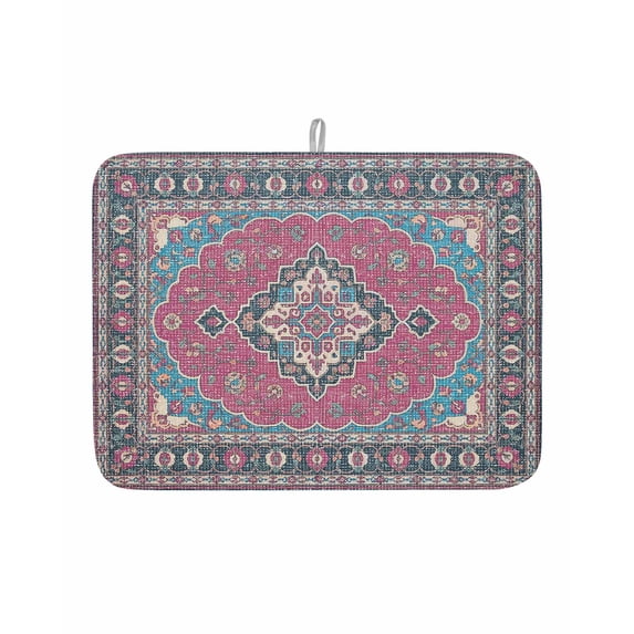 Dish Drying Mat for Kitchen Counter Boho Flower Drying Pad Absorbent ...