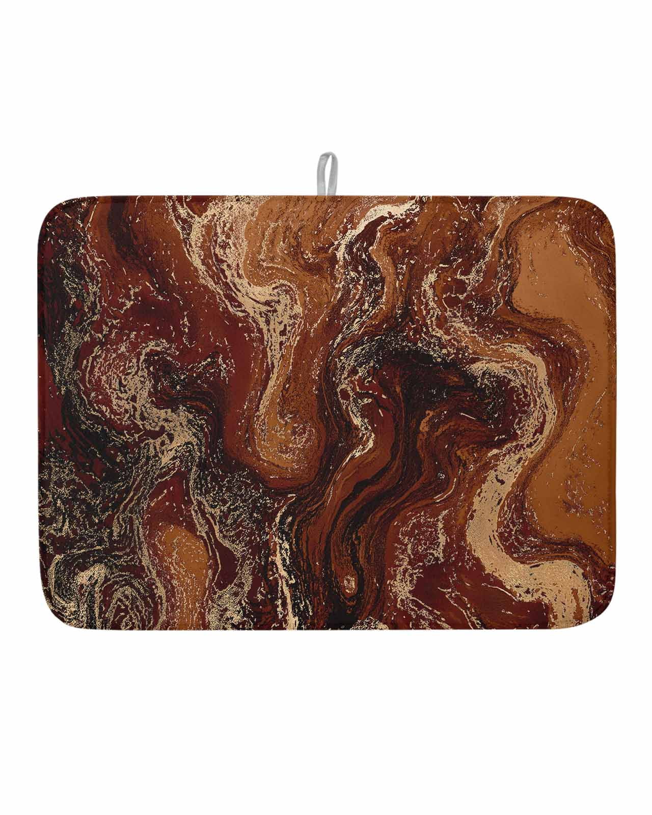 Dish Drying Mat for Kitchen Counter Brown Marble Drying Pad Absorbent ...