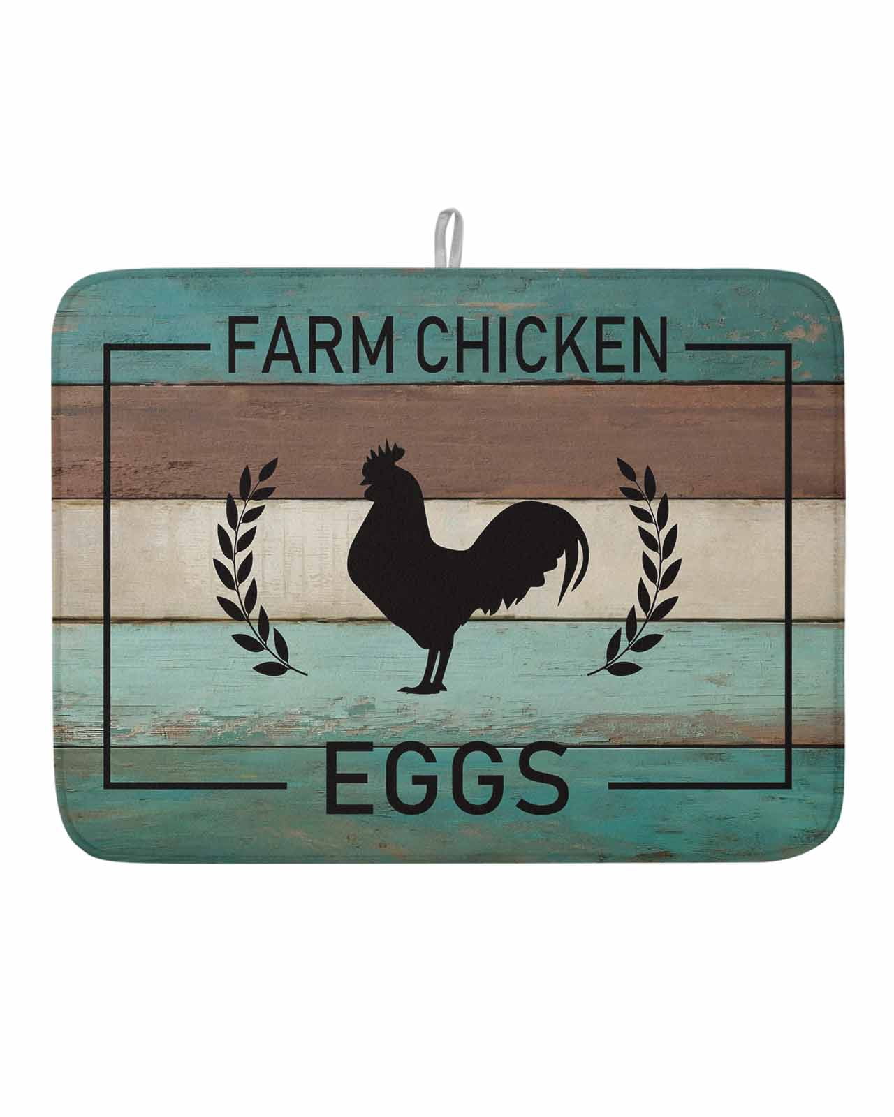 Dish Drying Mat for Kitchen Counter Chicken Eggs Drying Pad Absorbent ...
