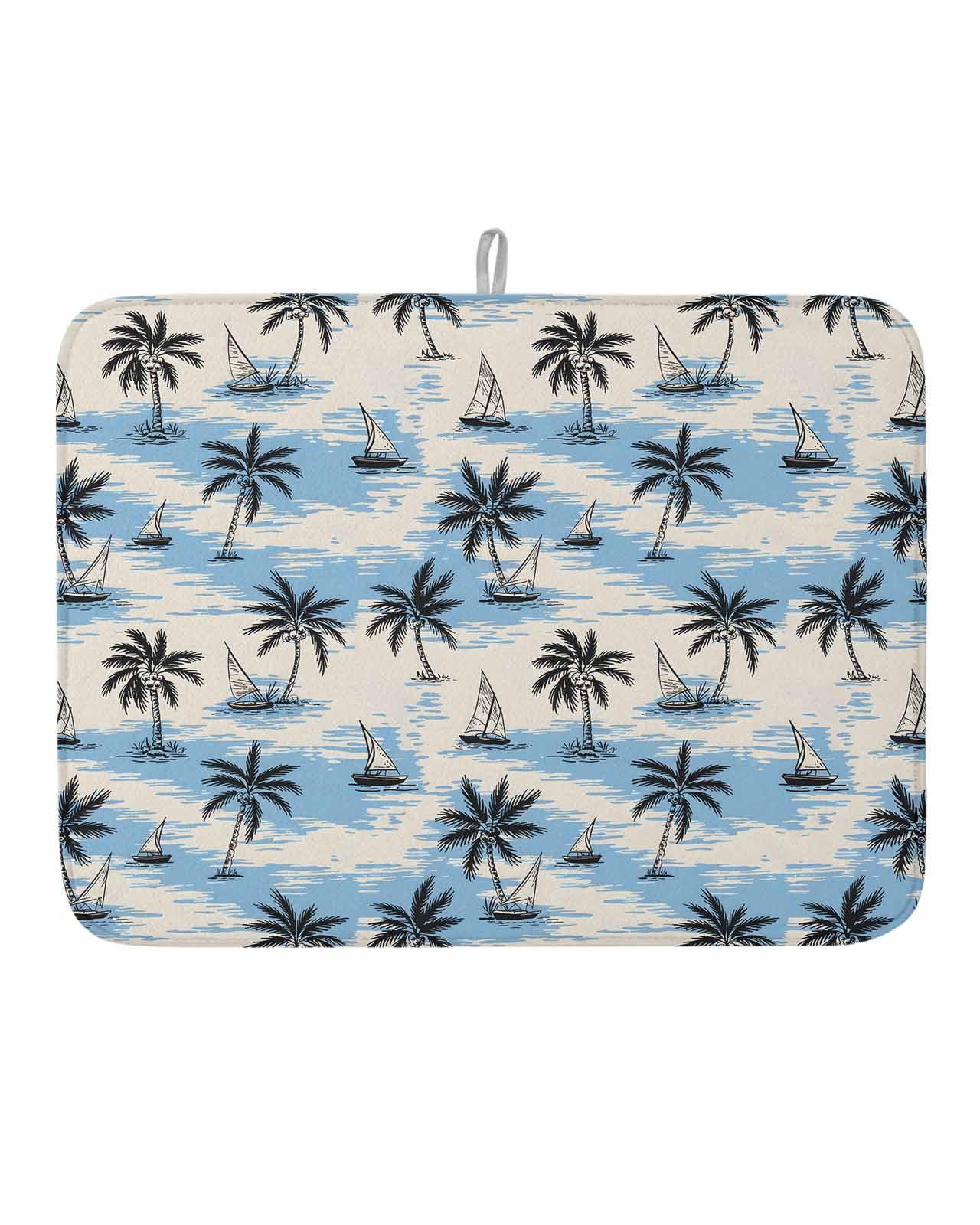 Dish Drying Mat for Kitchen Counter Coconut Palm Trees Drying Pad ...