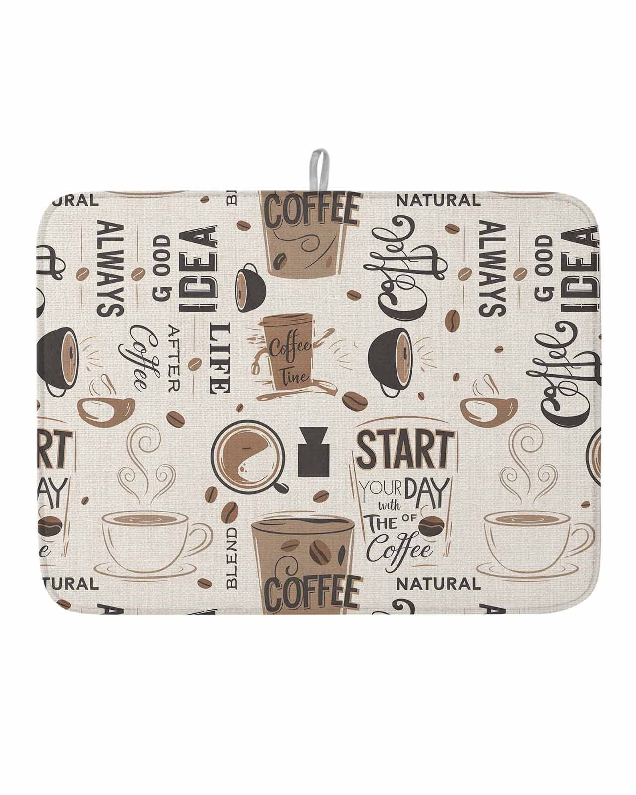 Dish Drying Mat for Kitchen Counter Coffee Cup Drying Pad Absorbent ...