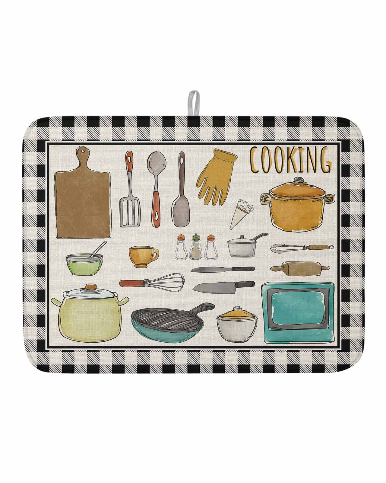 Dish Drying Mat for Kitchen Counter Cooking Kitchenware Drying Pad ...