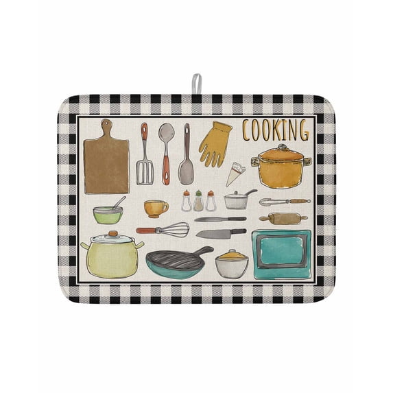 Dish Drying Mat for Kitchen Counter Cooking Kitchenware Drying Pad ...