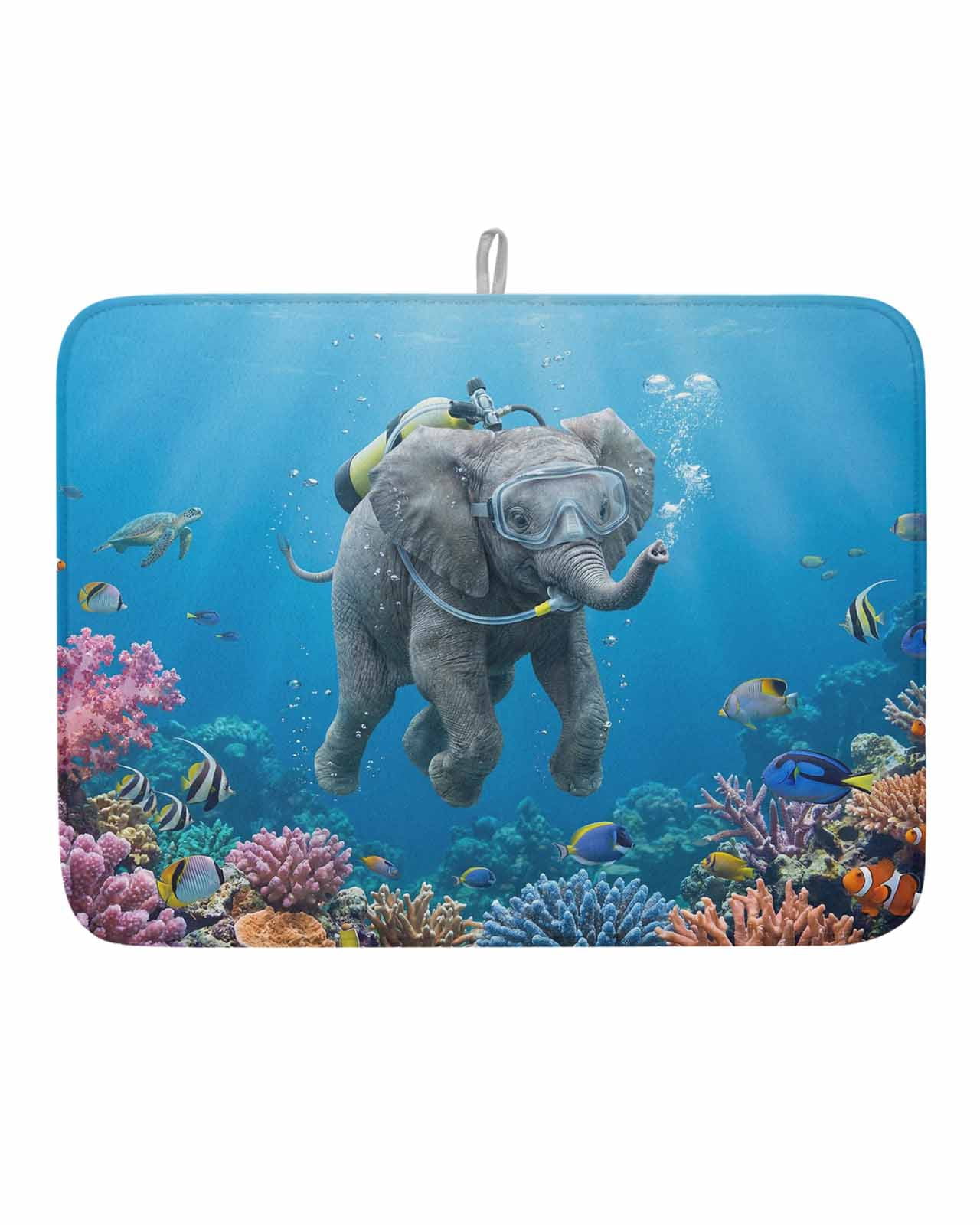 Dish Drying Mat for Kitchen Counter Diving Elephant Drying Pad ...