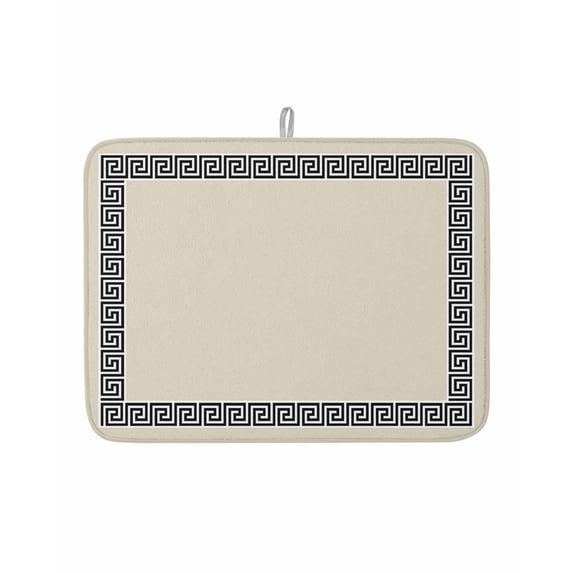 Dish Drying Mat for Kitchen Counter Geometric Greek Key Design Drying ...