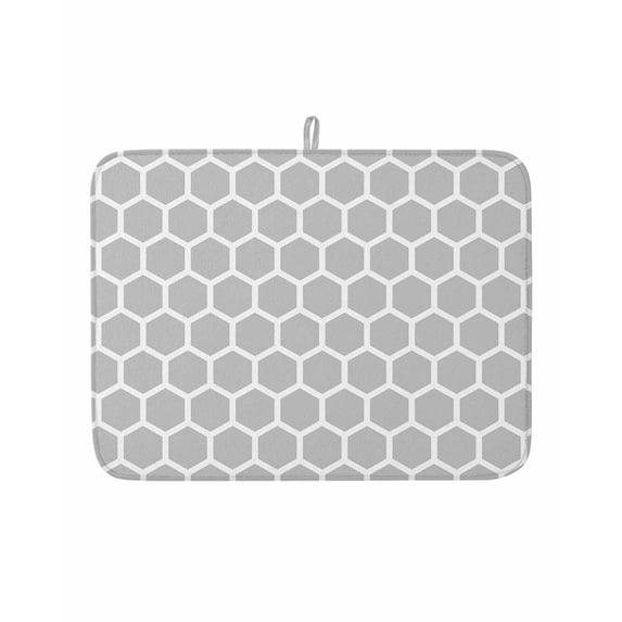 Dish Drying Mat for Kitchen Counter Gray Moroccan Hexagon Drying Pad ...