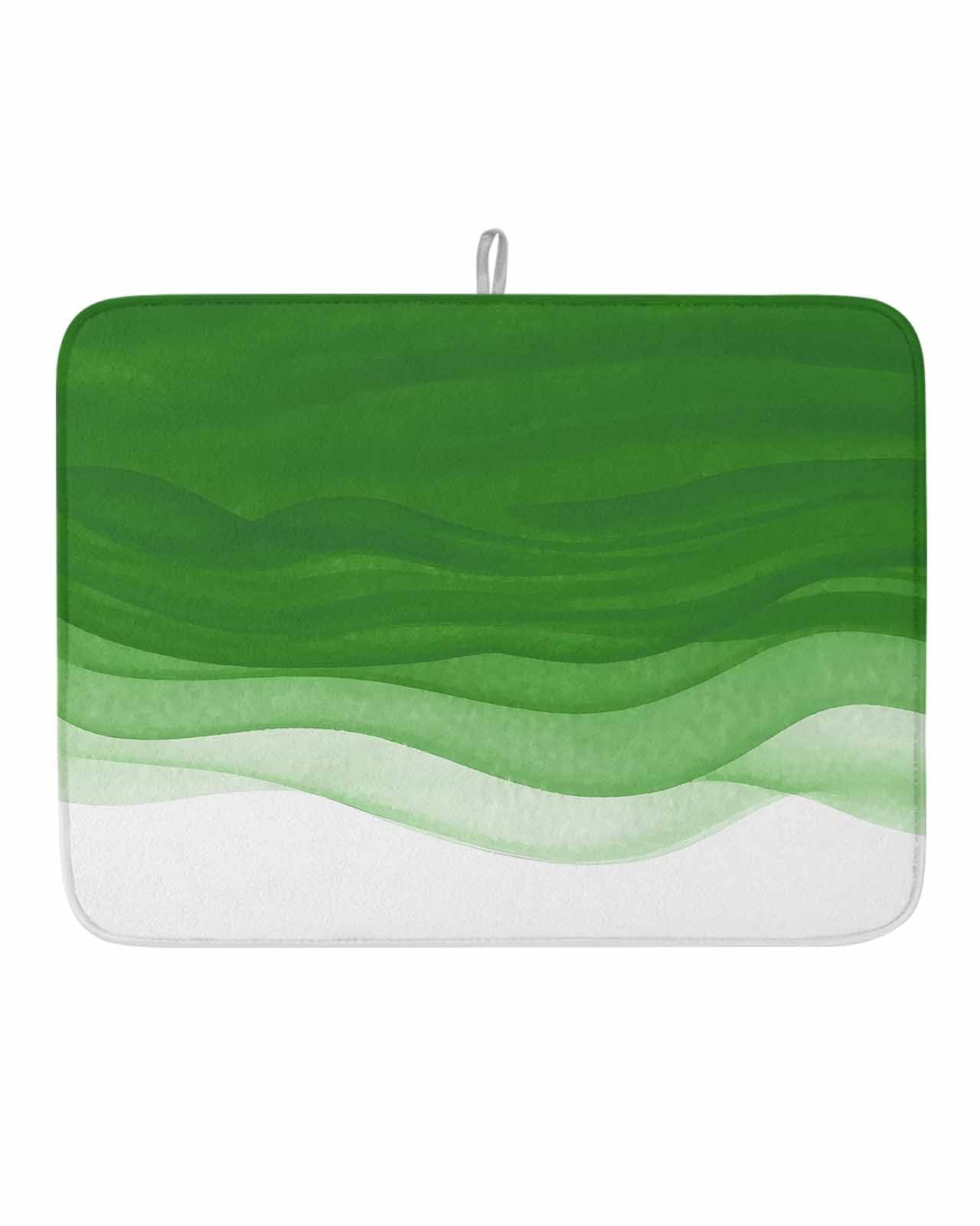 Dish Drying Mat for Kitchen Counter Green Waves Drying Pad Absorbent ...