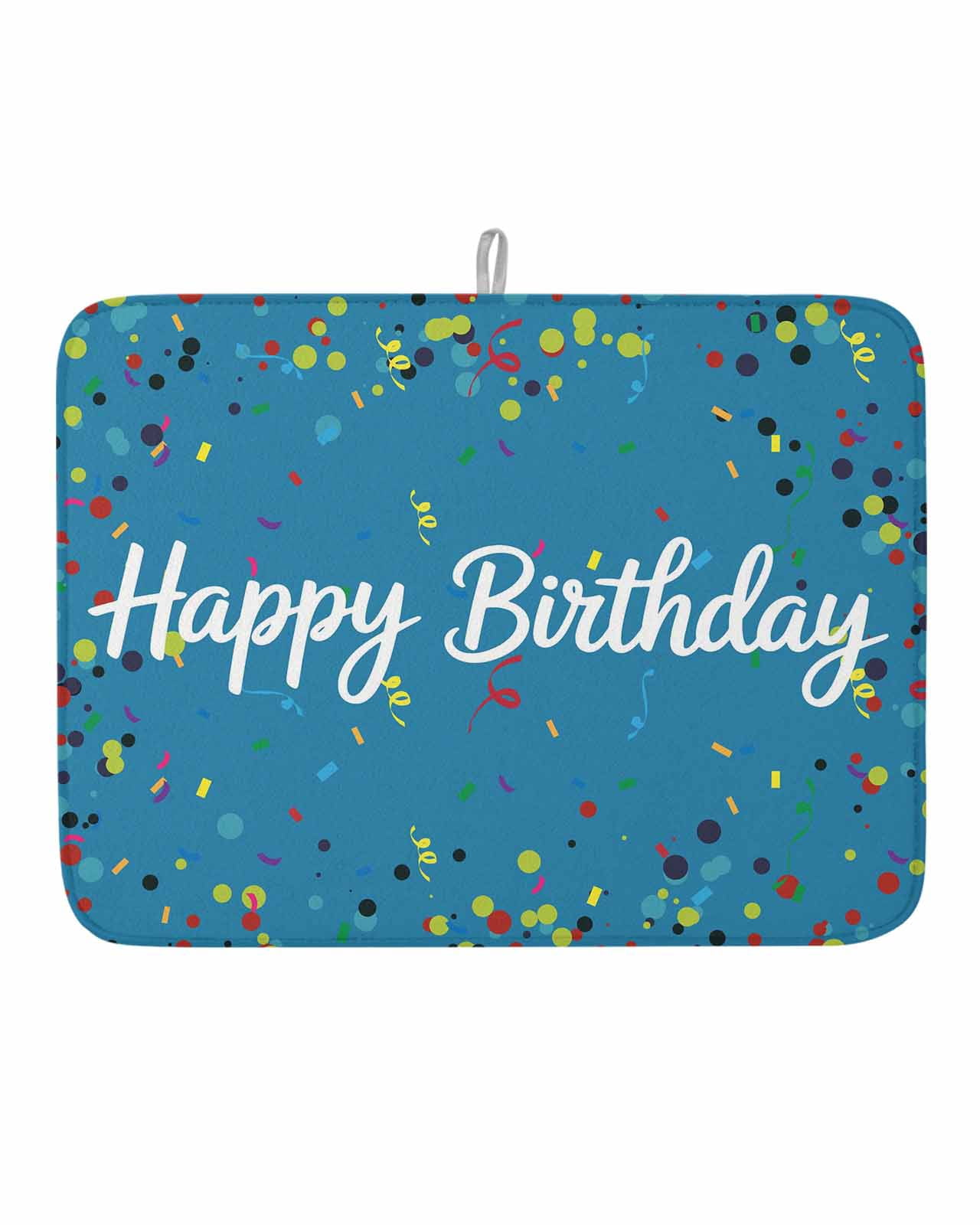 Dish Drying Mat for Kitchen Counter Happy Birthday Drying Pad Absorbent ...