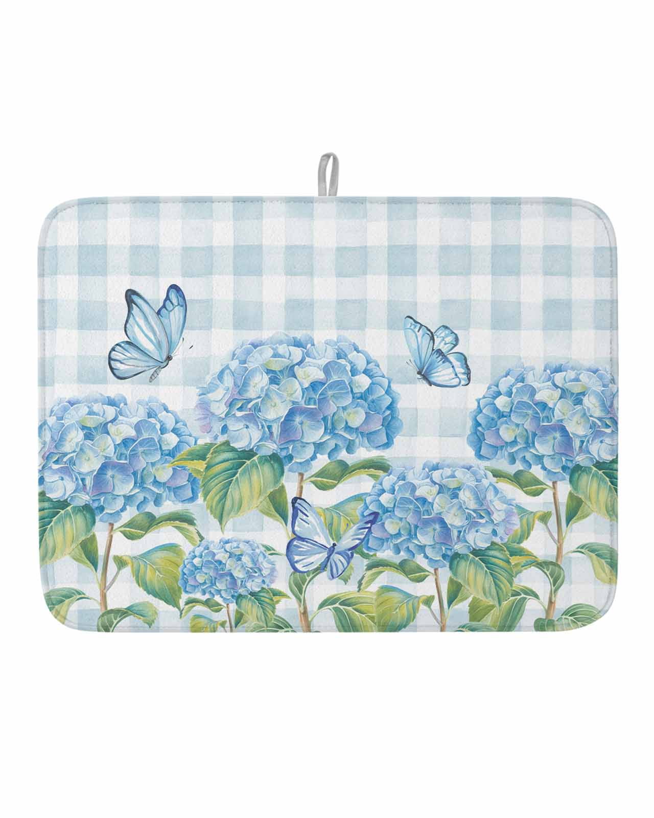 Dish Drying Mat for Kitchen Counter Hydrangea Flower Drying Pad ...