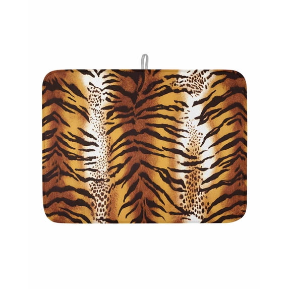 Dish Drying Mat for Kitchen Counter Leopard Stripes Drying Pad ...