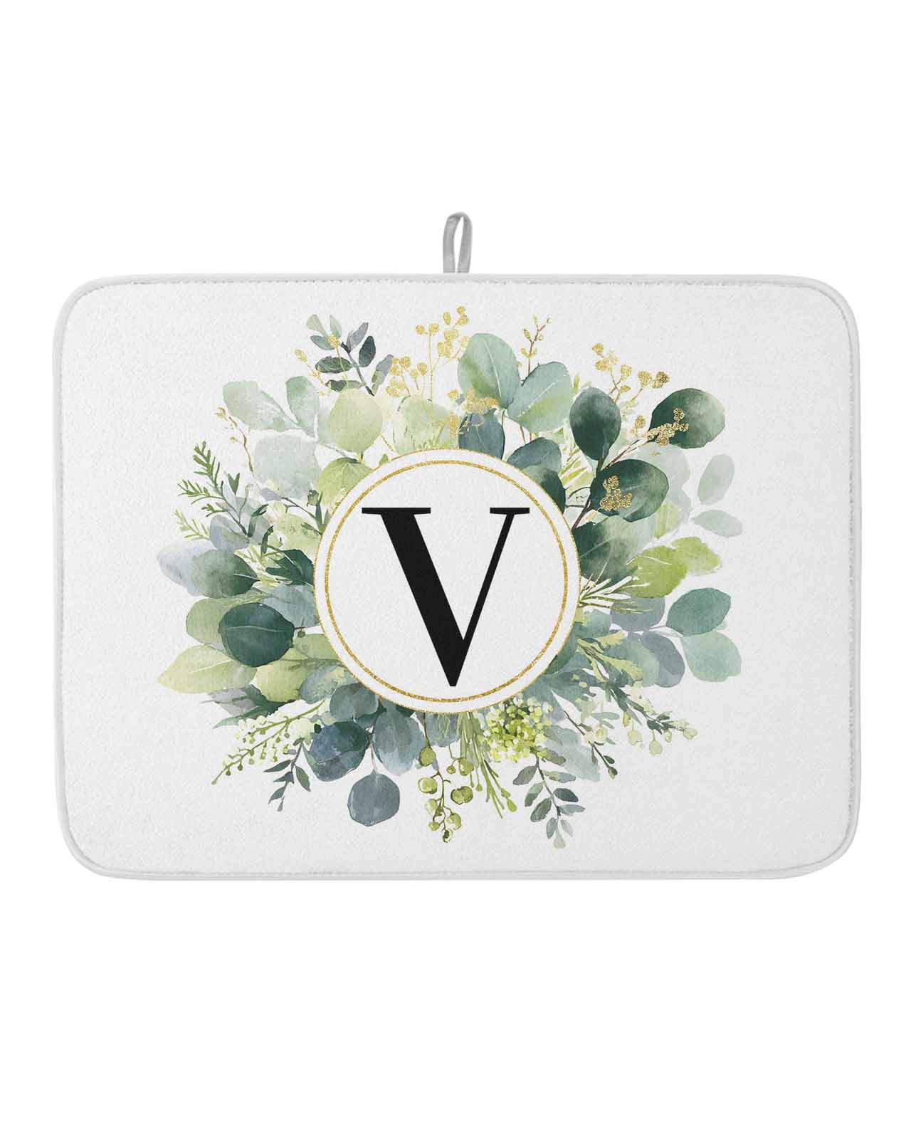 Dish Drying Mat for Kitchen Counter Letter V Drying Pad Absorbent ...