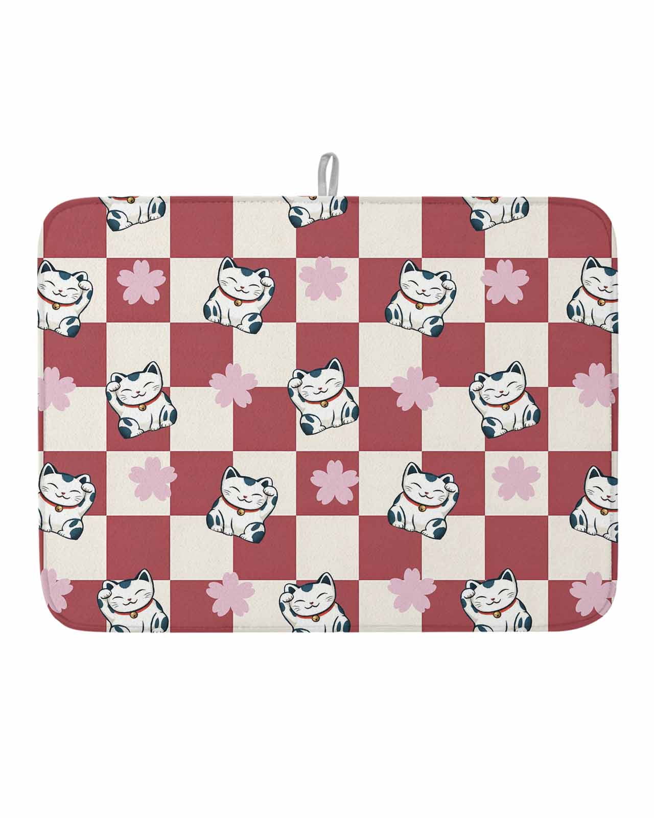 Dish Drying Mat for Kitchen Counter Lucky Cat Drying Pad Absorbent ...