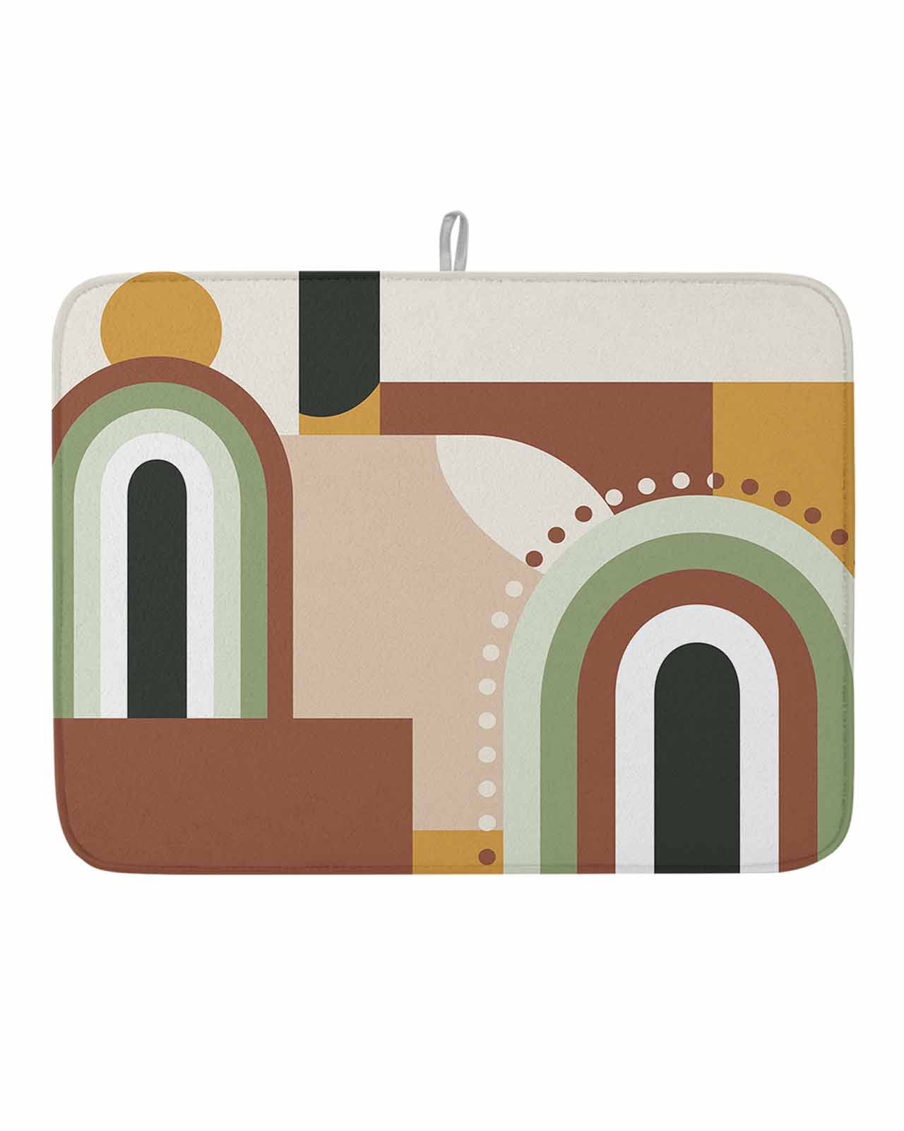 Dish Drying Mat for Kitchen Counter Mid Century Abstract Art Drying Pad ...
