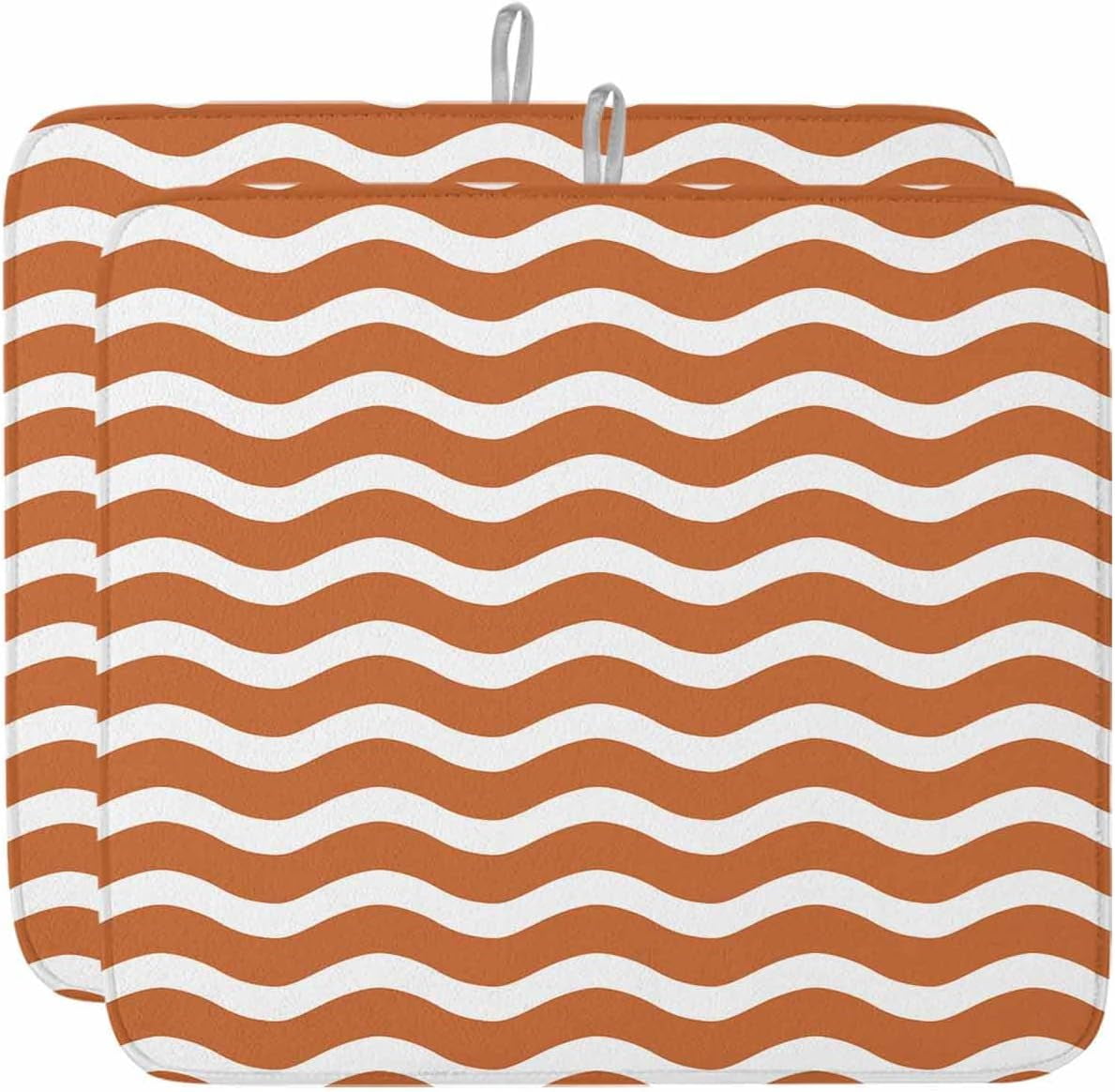 Dish Drying Mat for Kitchen Counter,Minimalist Art Orange Stripe ...